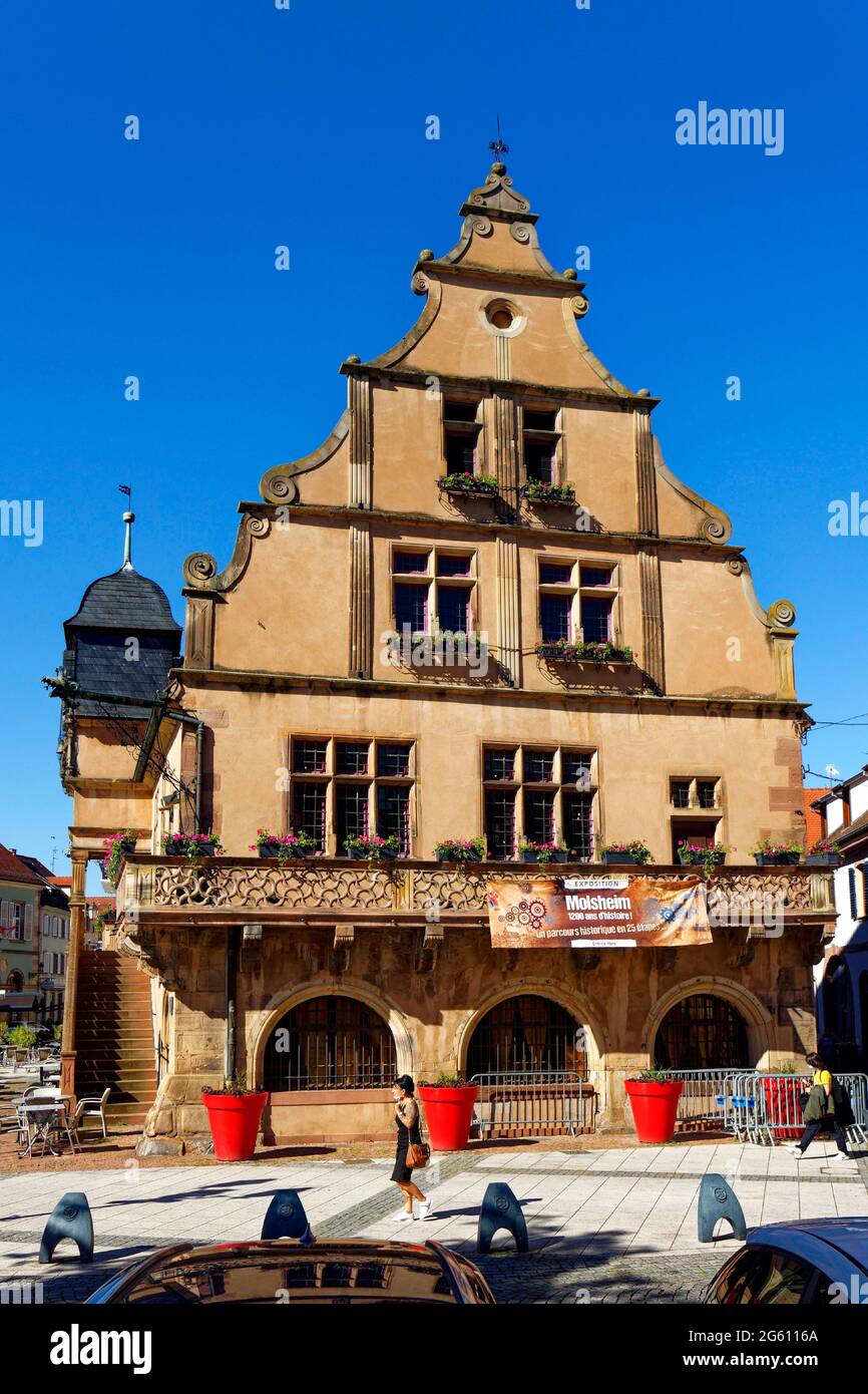 France, Bas Rhin, Molsheim, City Hall square (Place de l'Hotel de ville ...