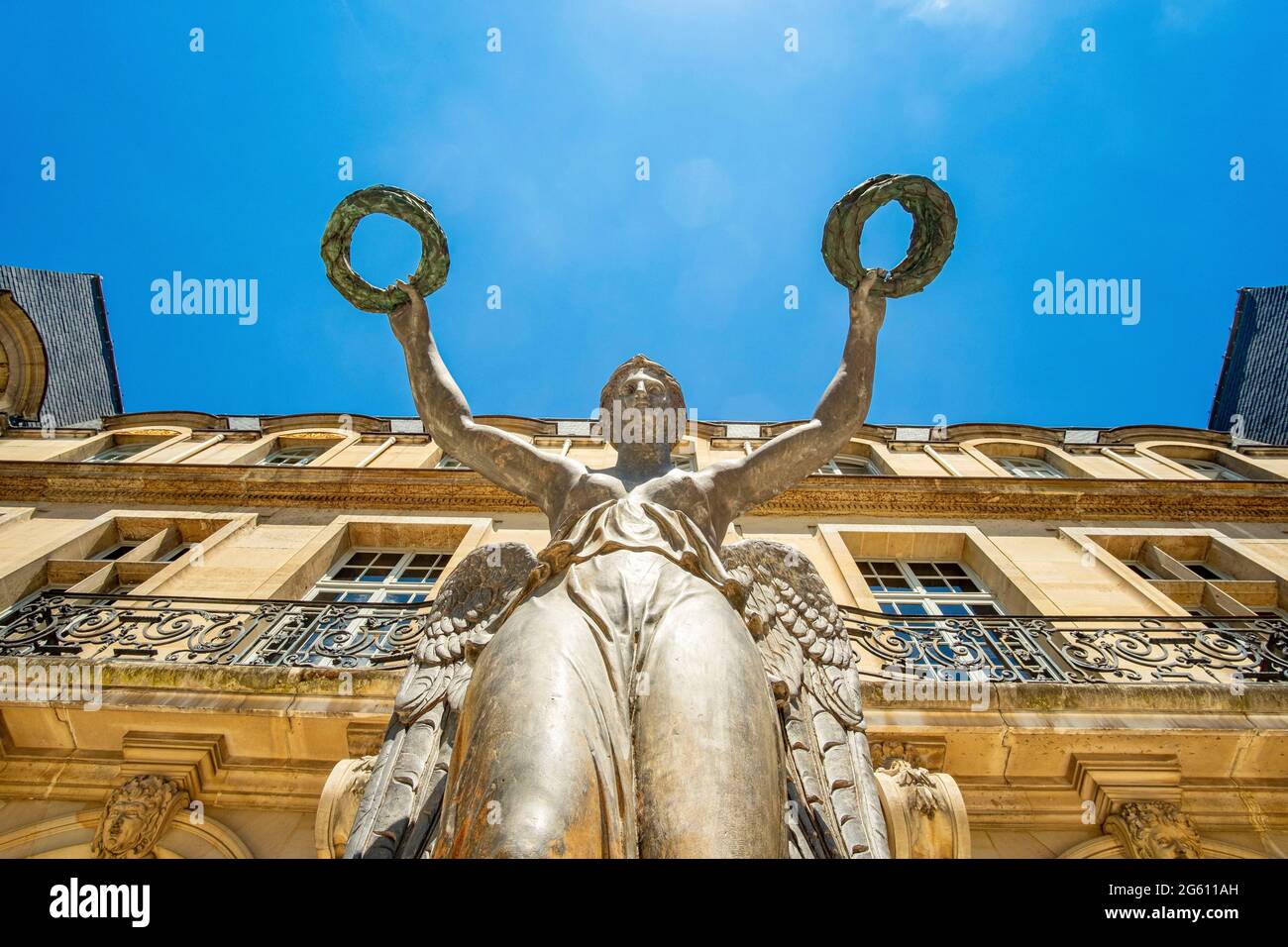 France, Paris, the Carnavalet museum, original statue of Victory which ...