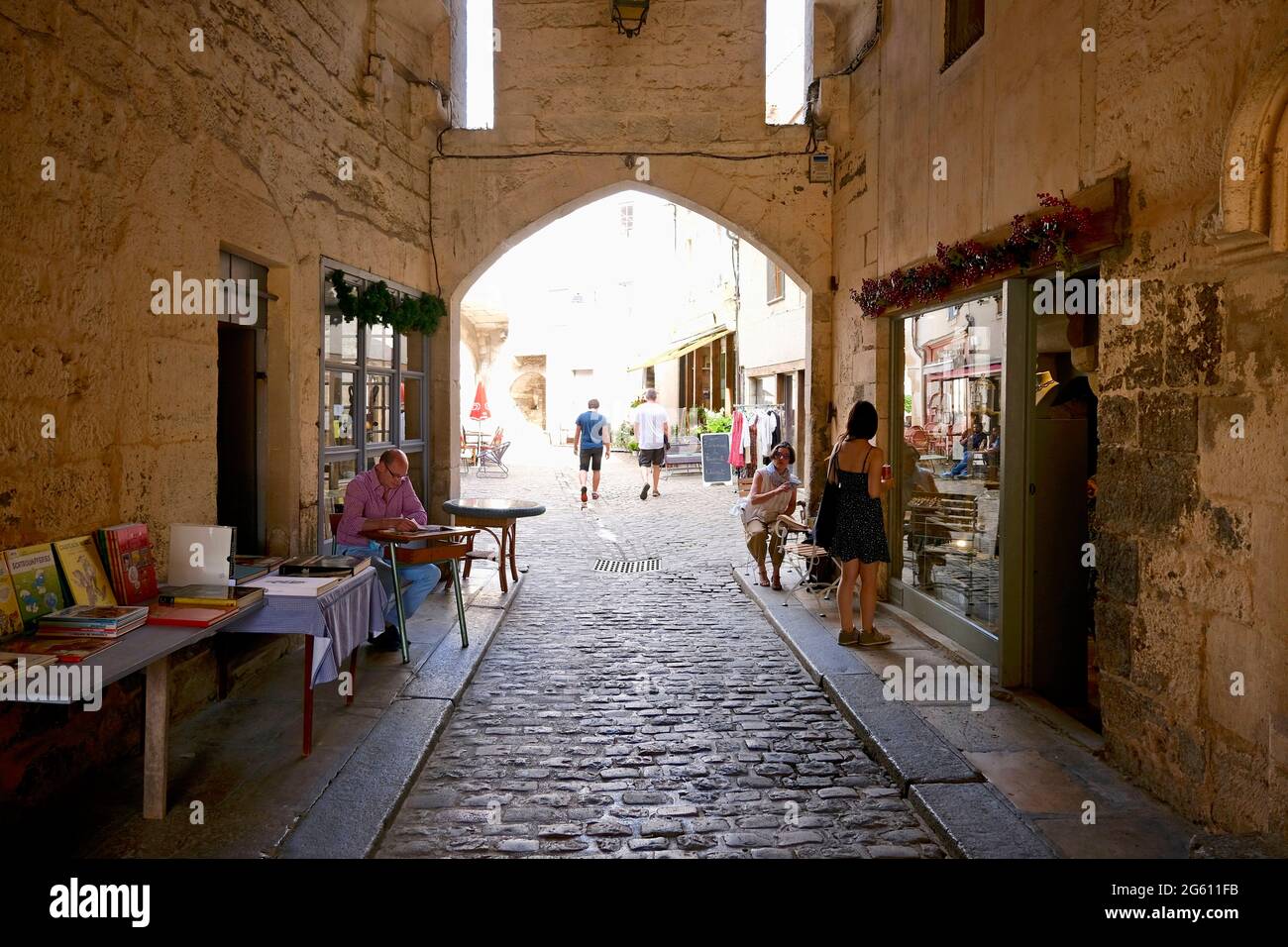 France, Cote d'Or, Semur en Auxois, medieval city, Rue Buffon, Porte ...