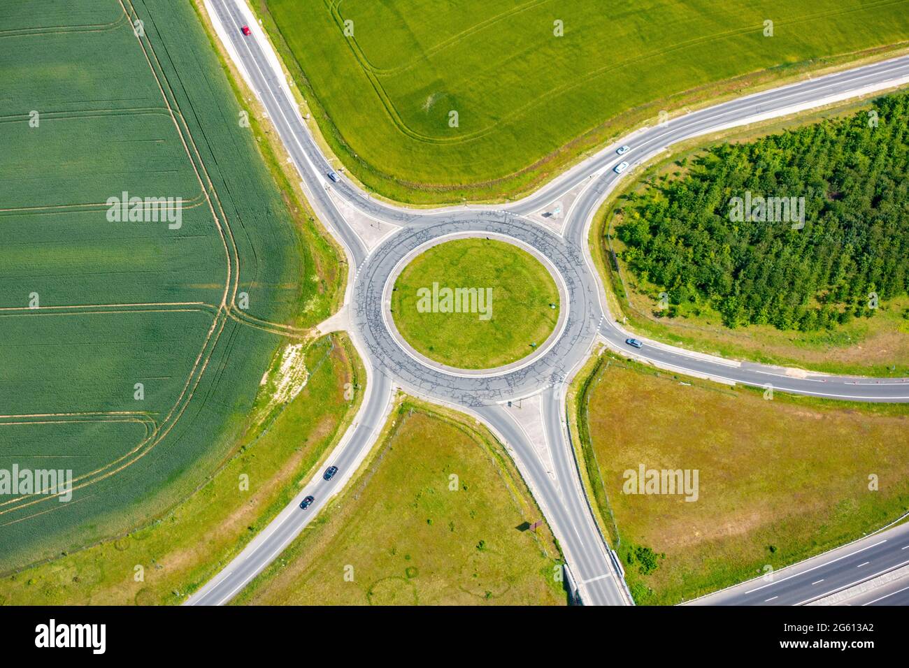 Traffic roundabout aerial hi-res stock photography and images - Alamy