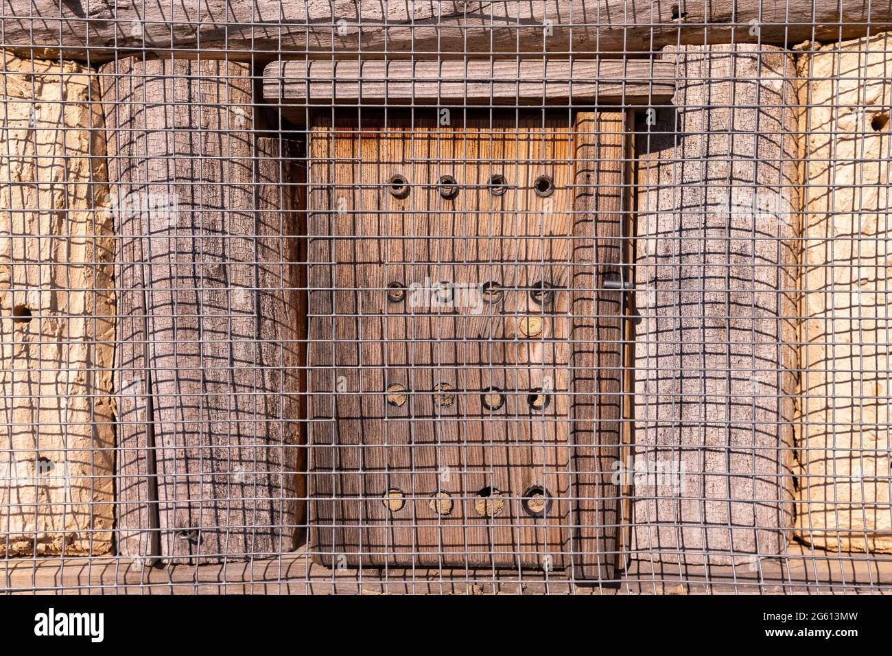 France, Bas Rhin, Beinheim, Large insect hotel, insect refuge made of ...