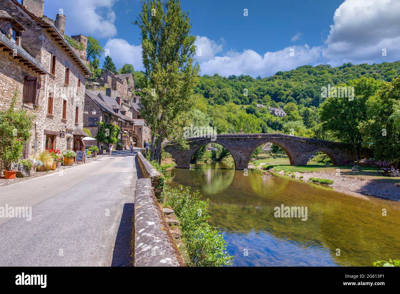 France, Aveyron, Village of Belcastel, former stage on the road to ...