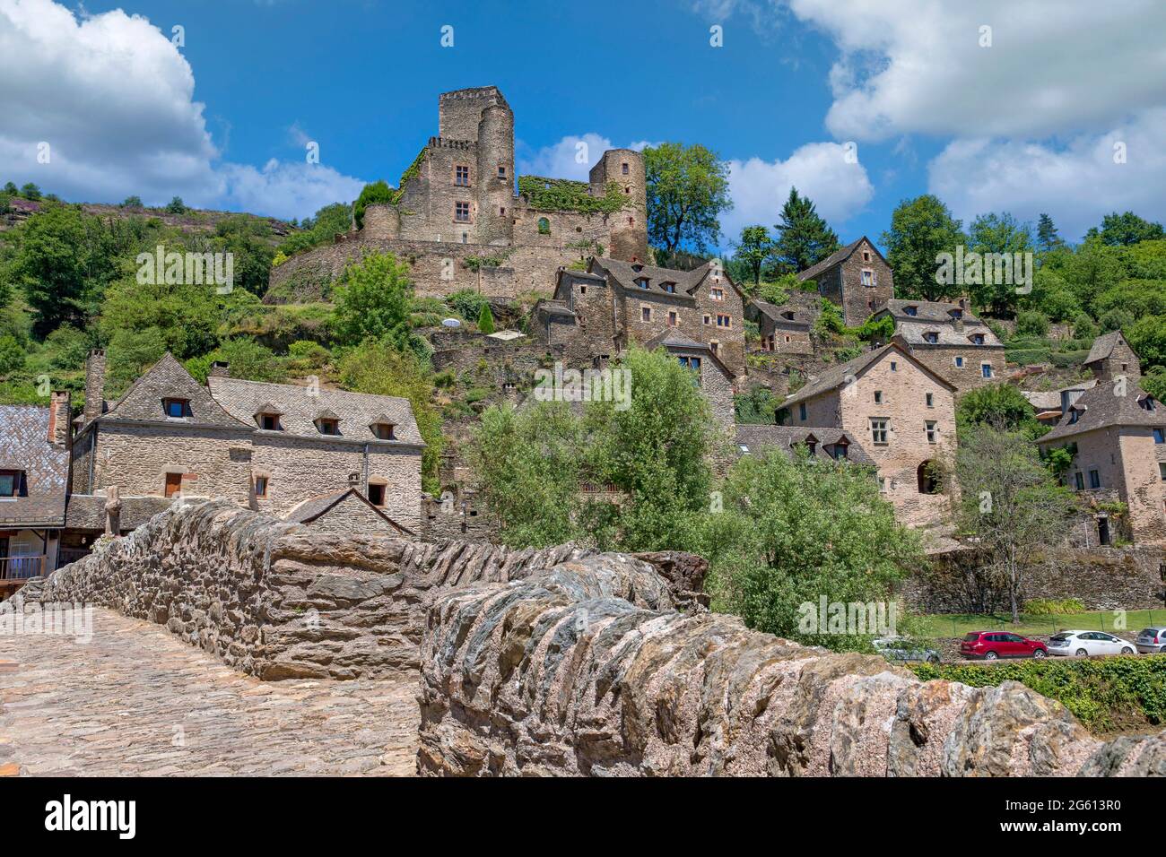 France, Aveyron, Village of Belcastel, former stage on the road to ...
