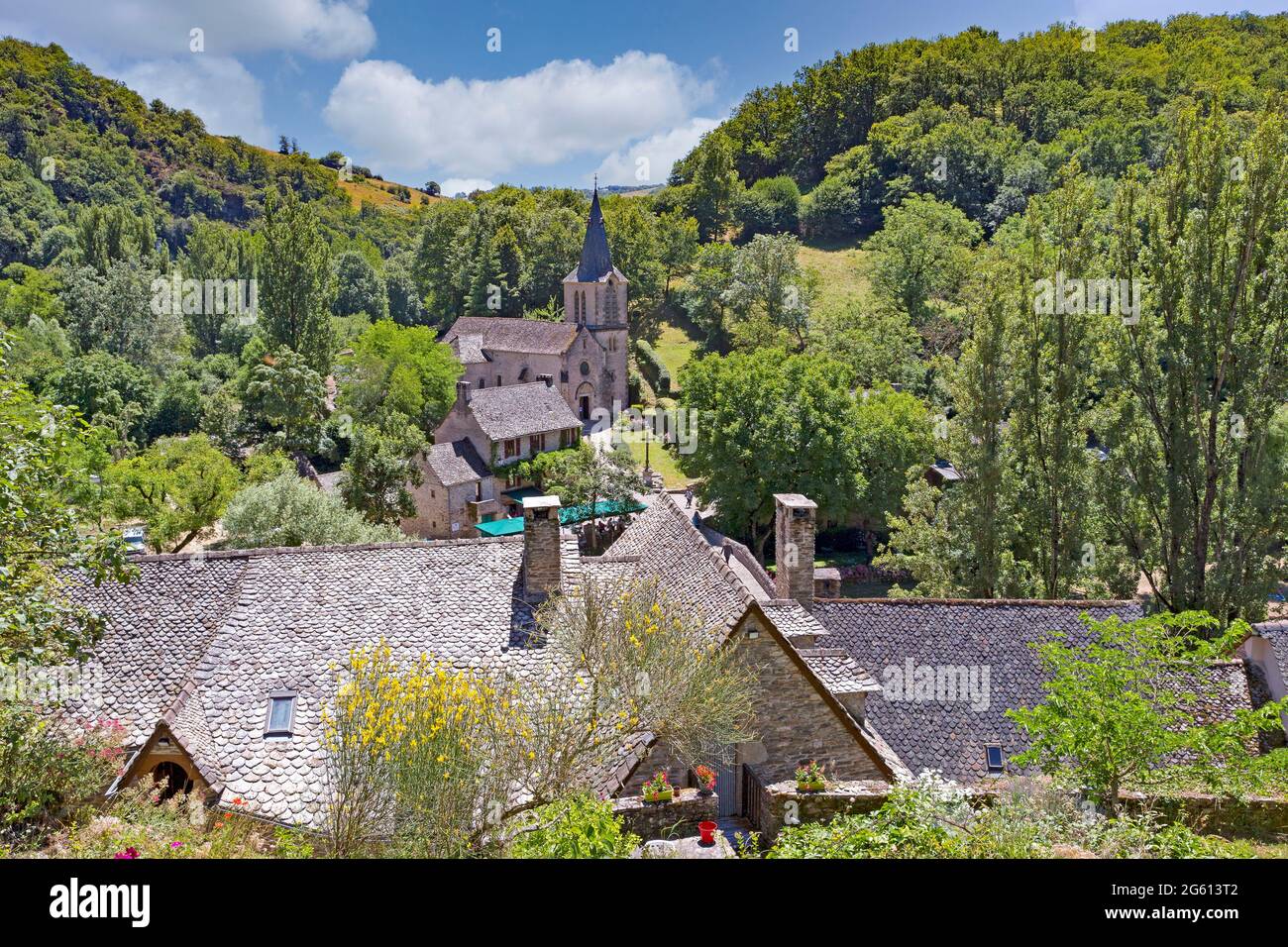 France, Aveyron, Village of Belcastel, former stage on the road to ...