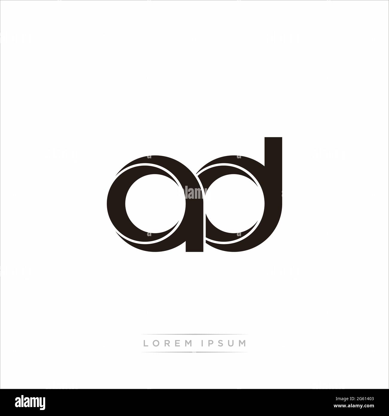 Initial Letter Split Lowercase Modern Monogram linked outline rounded logo isolated on white ...