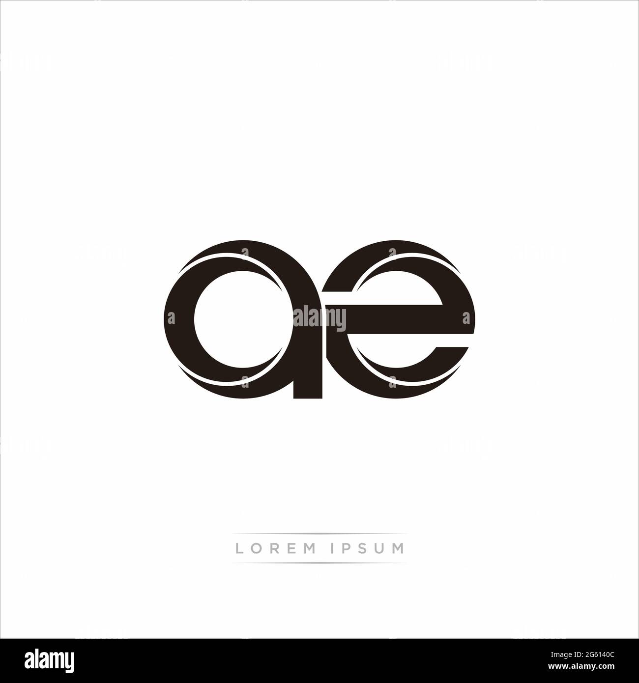 Initial Letter Split Lowercase Modern Monogram linked outline rounded logo isolated on white ...