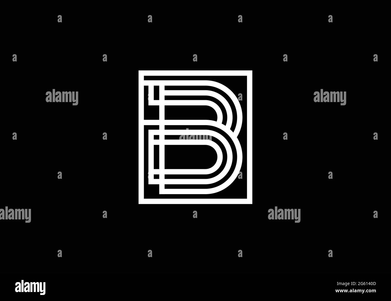 Capital Lines Letter B. Creative Line Letters Design, Graphic Alphabet ...