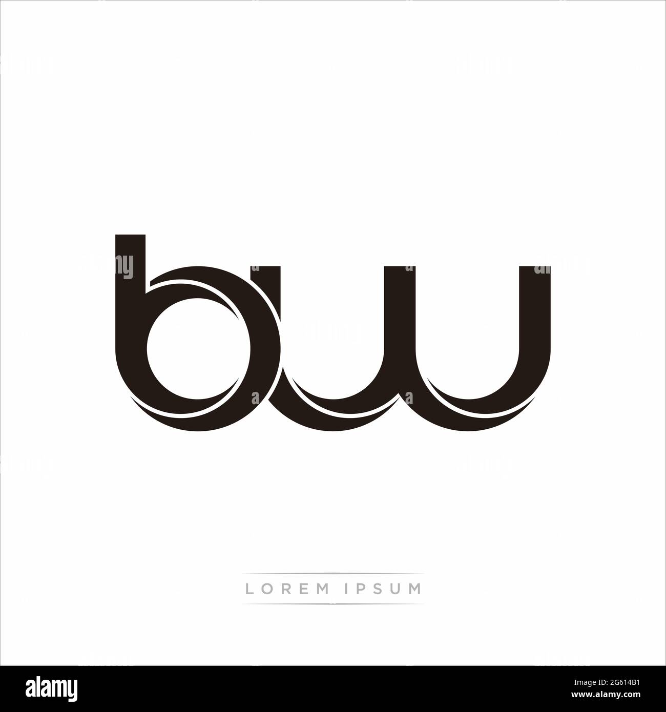 Initial Letter Split Lowercase Modern Monogram linked outline rounded logo isolated on white ...
