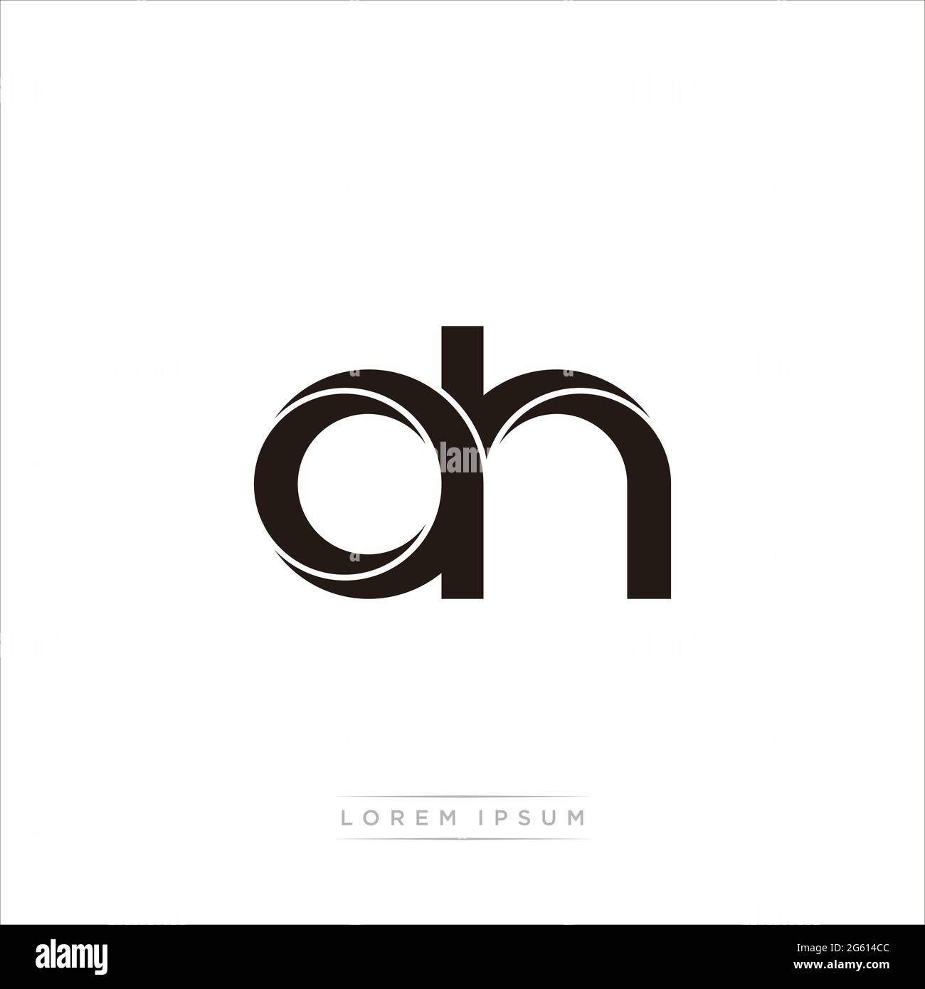 Initial Letter Split Lowercase Modern Monogram linked outline rounded ...