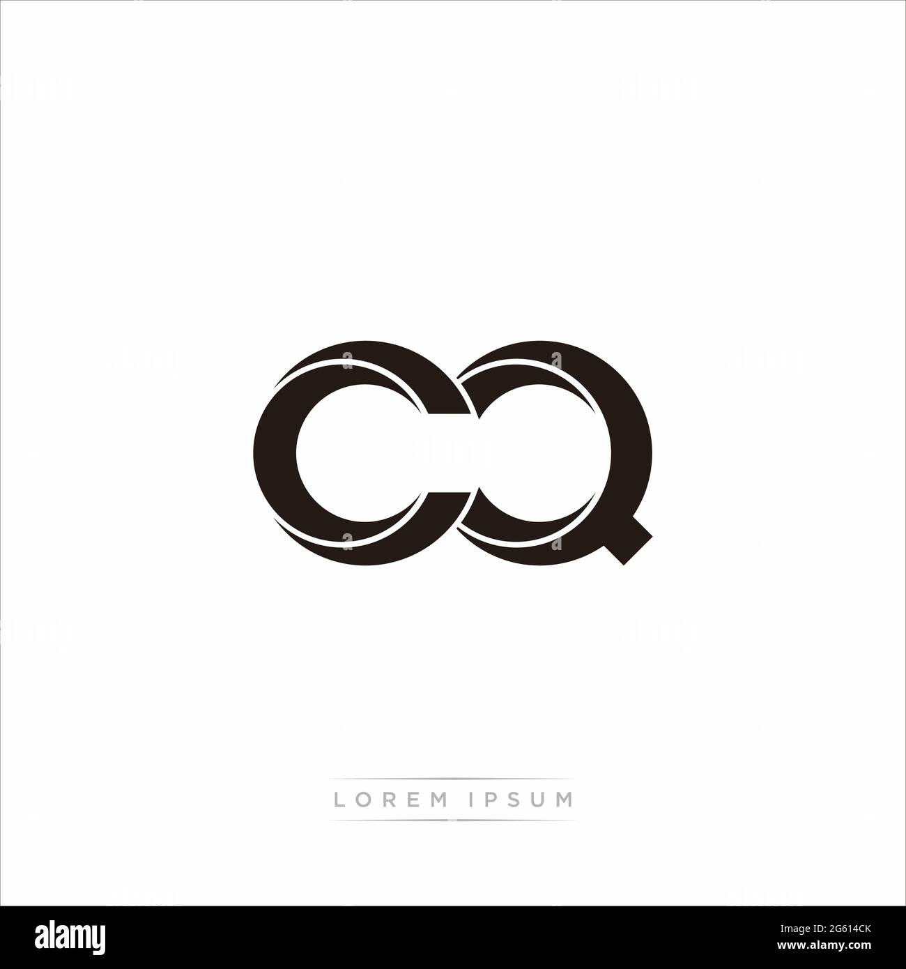 Initial Letter Split Lowercase Modern Monogram linked outline rounded logo isolated on white ...