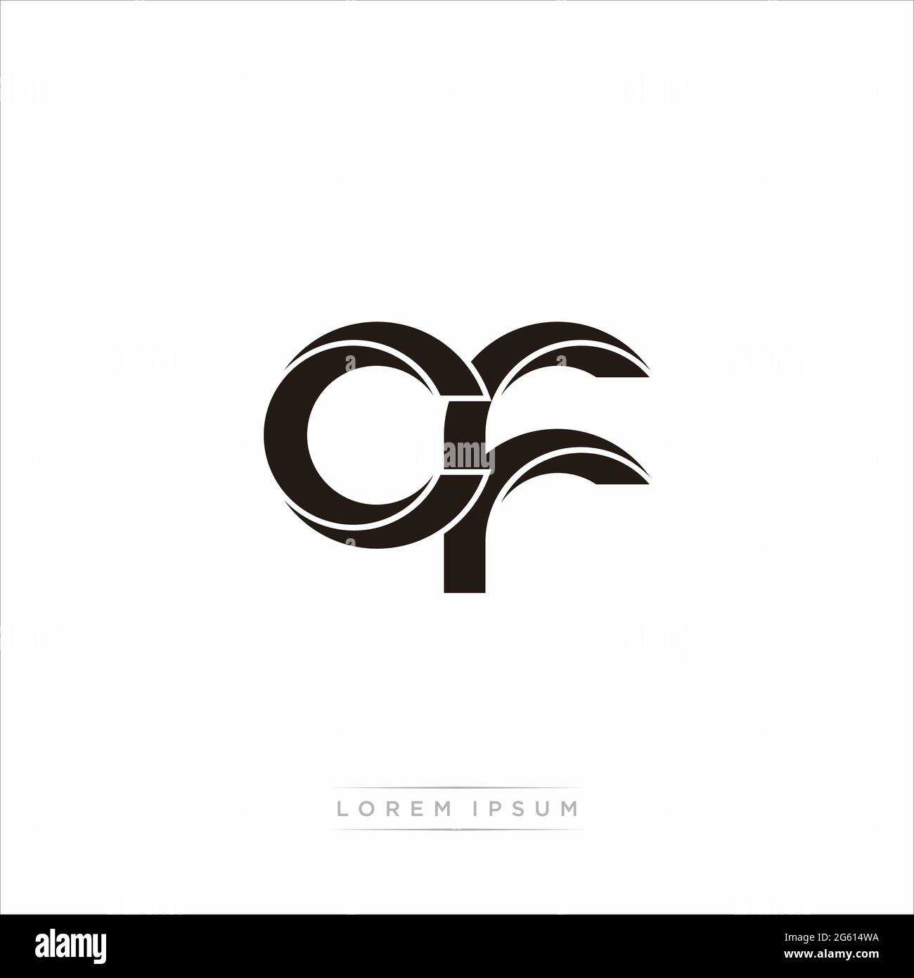 Initial Letter Split Lowercase Modern Monogram linked outline rounded logo isolated on white ...