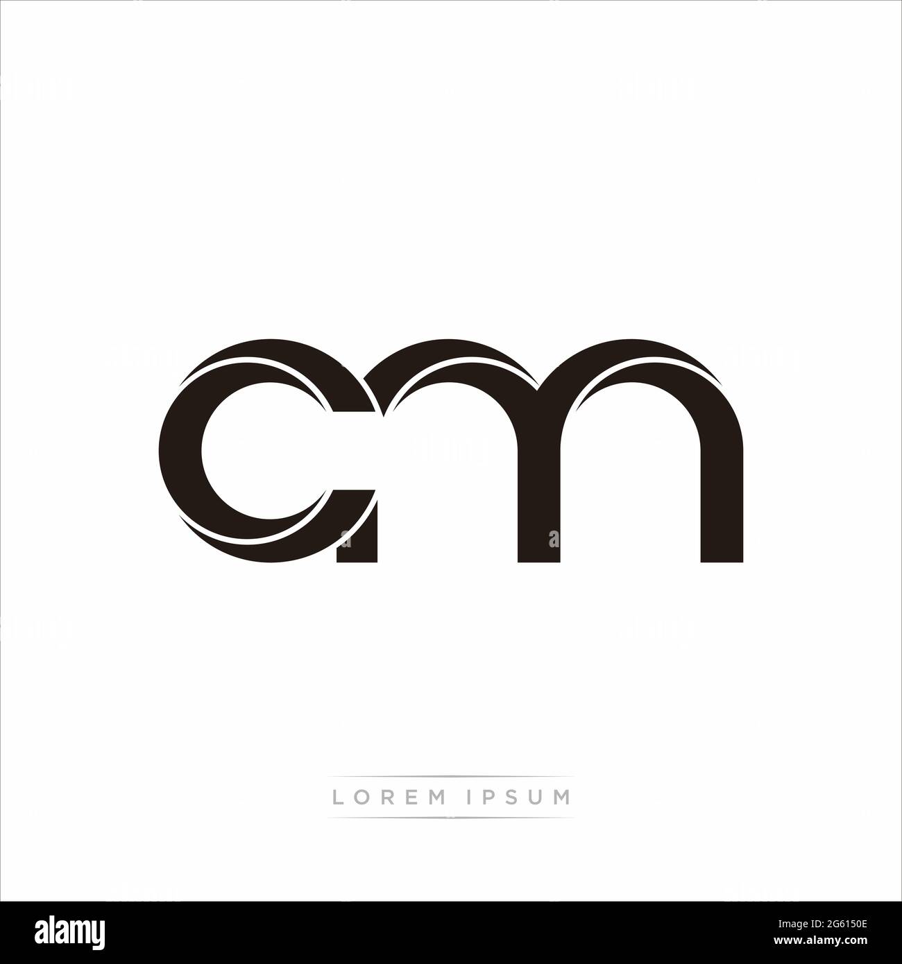 Initial Letter Split Lowercase Modern Monogram linked outline rounded logo isolated on white ...
