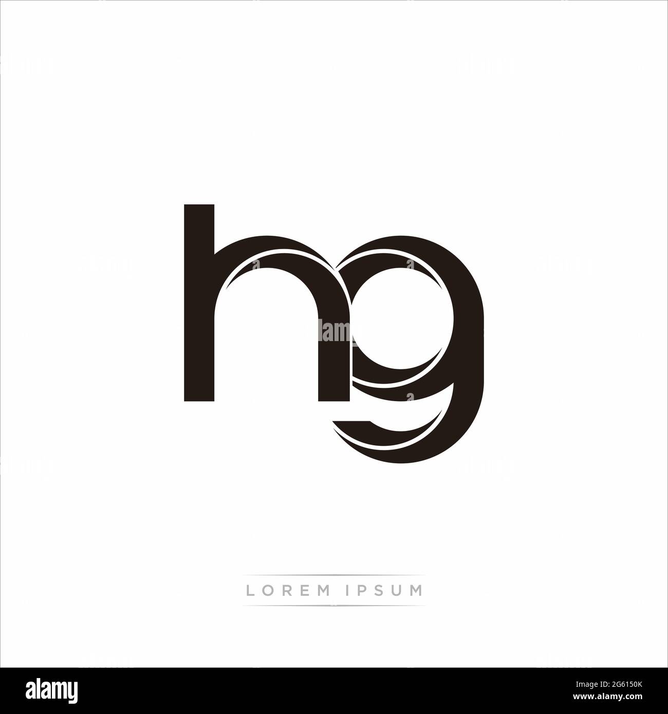 Initial Letter Split Lowercase Modern Monogram linked outline rounded logo isolated on white ...
