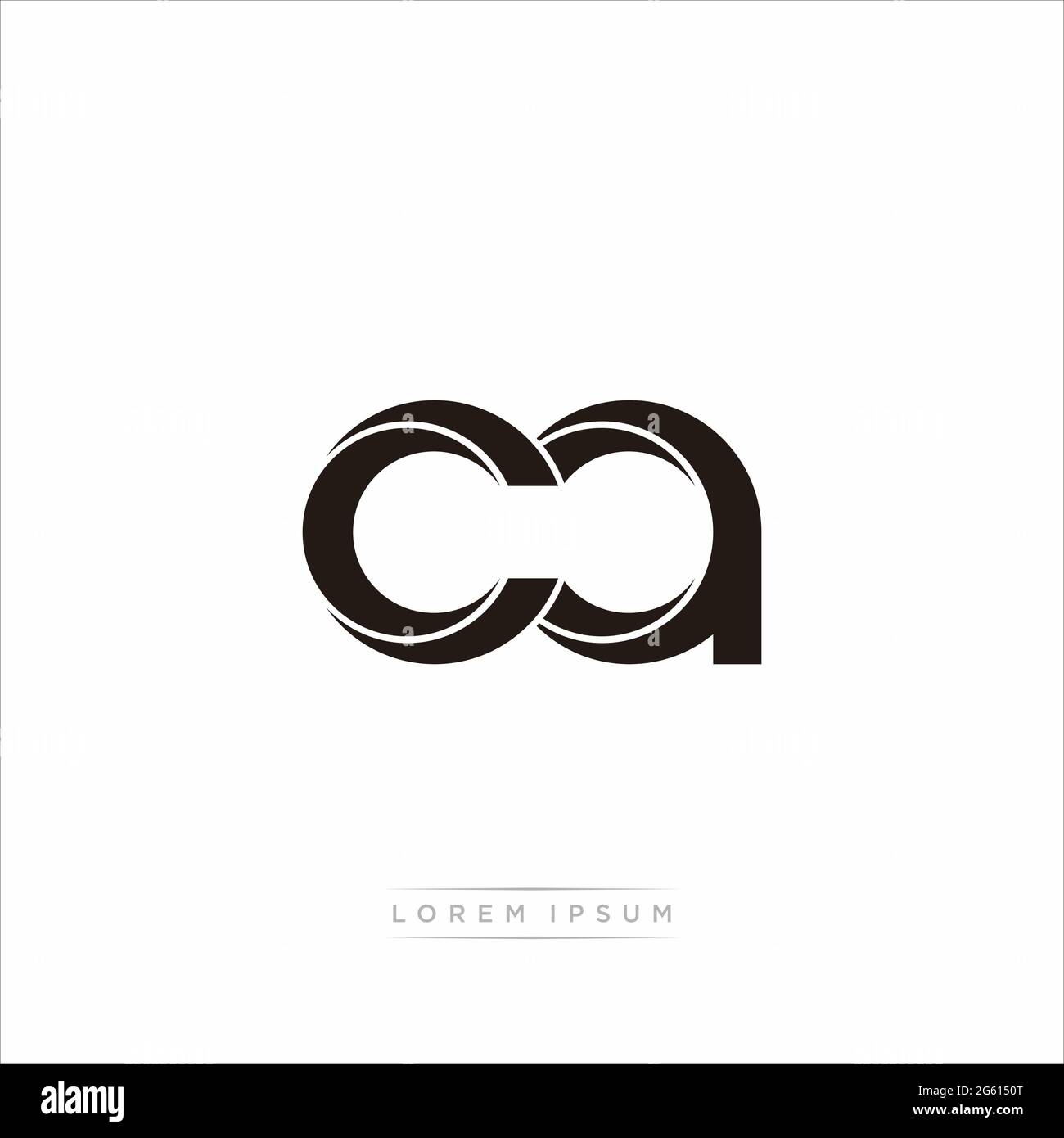 Initial Letter Split Lowercase Modern Monogram linked outline rounded logo isolated on white ...