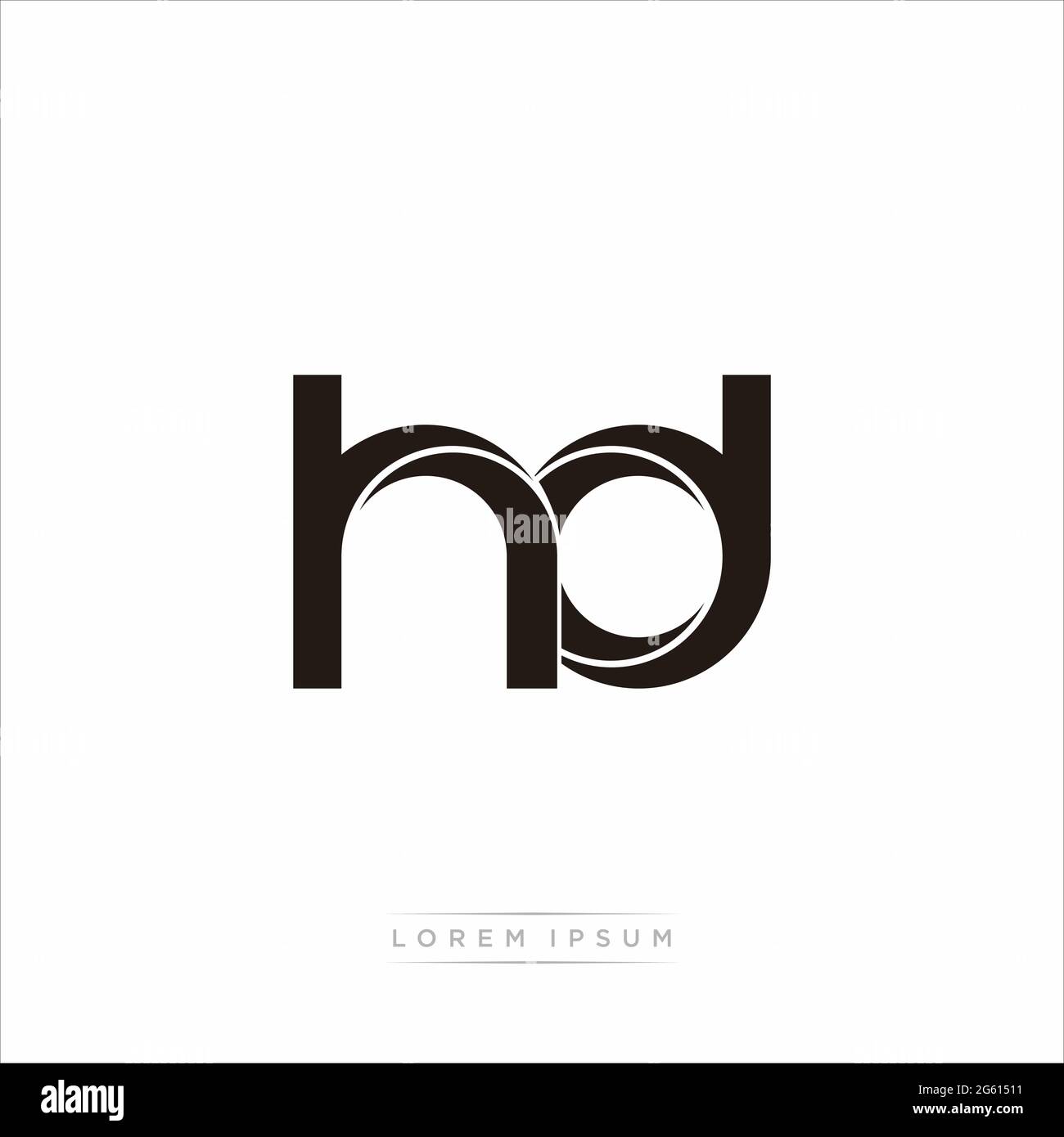 Initial Letter Split Lowercase Modern Monogram linked outline rounded logo isolated on white ...