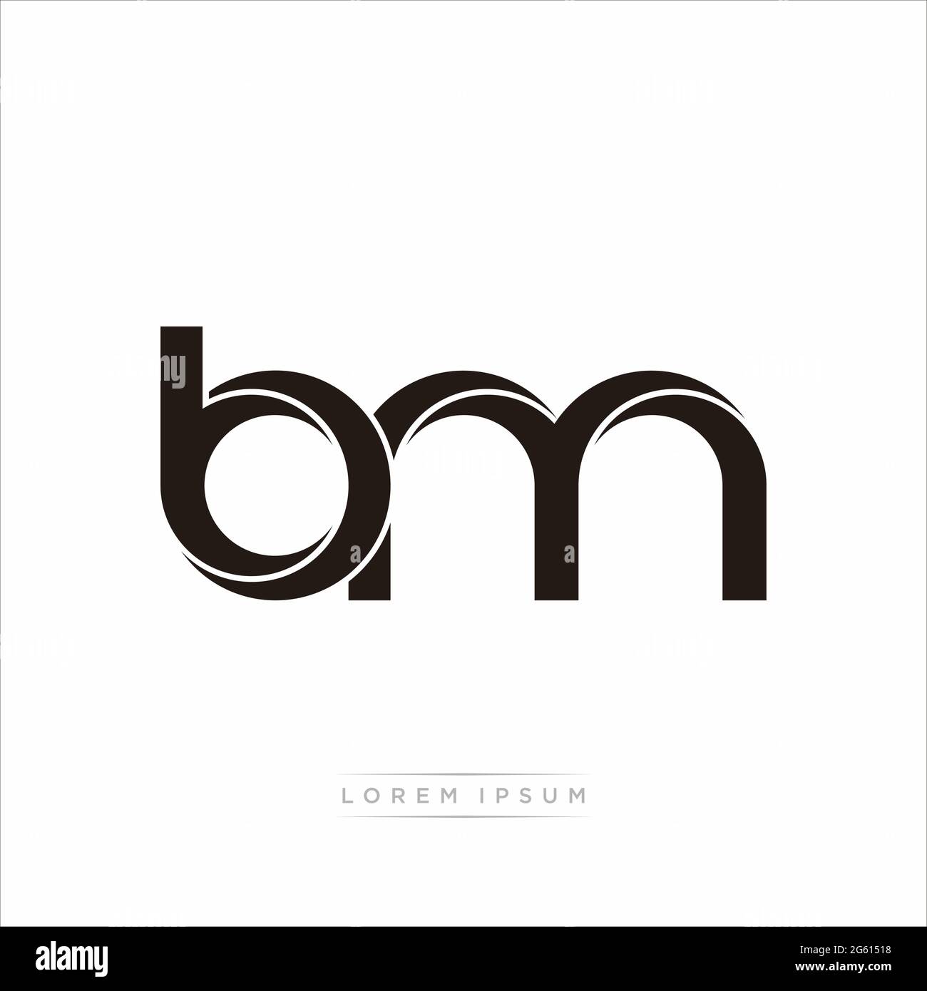 Initial Letter Split Lowercase Modern Monogram linked outline rounded logo isolated on white ...