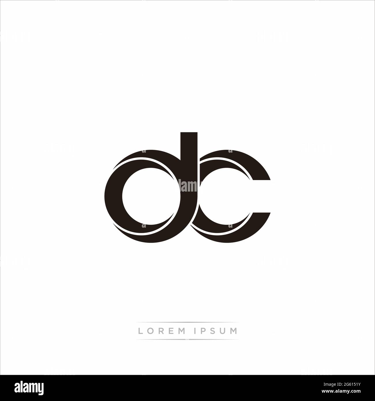 Initial Letter Split Lowercase Modern Monogram linked outline rounded logo isolated on white ...