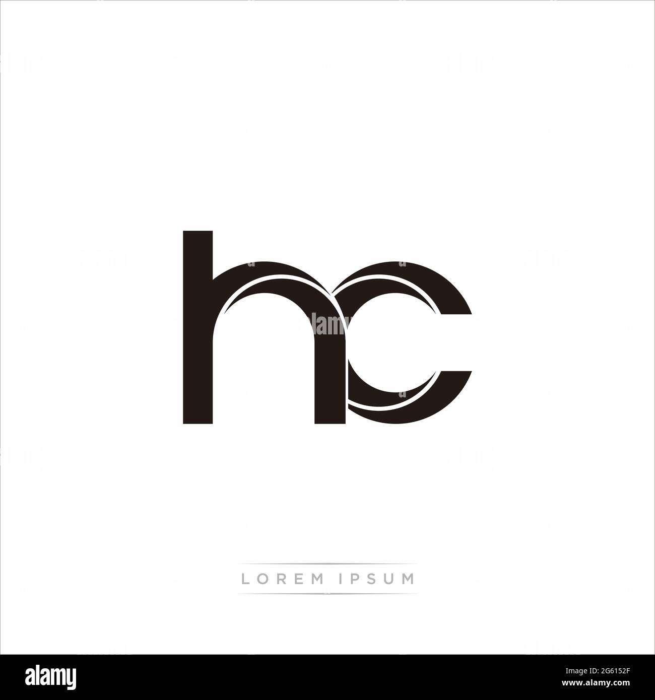 Initial Letter Split Lowercase Modern Monogram linked outline rounded logo isolated on white ...