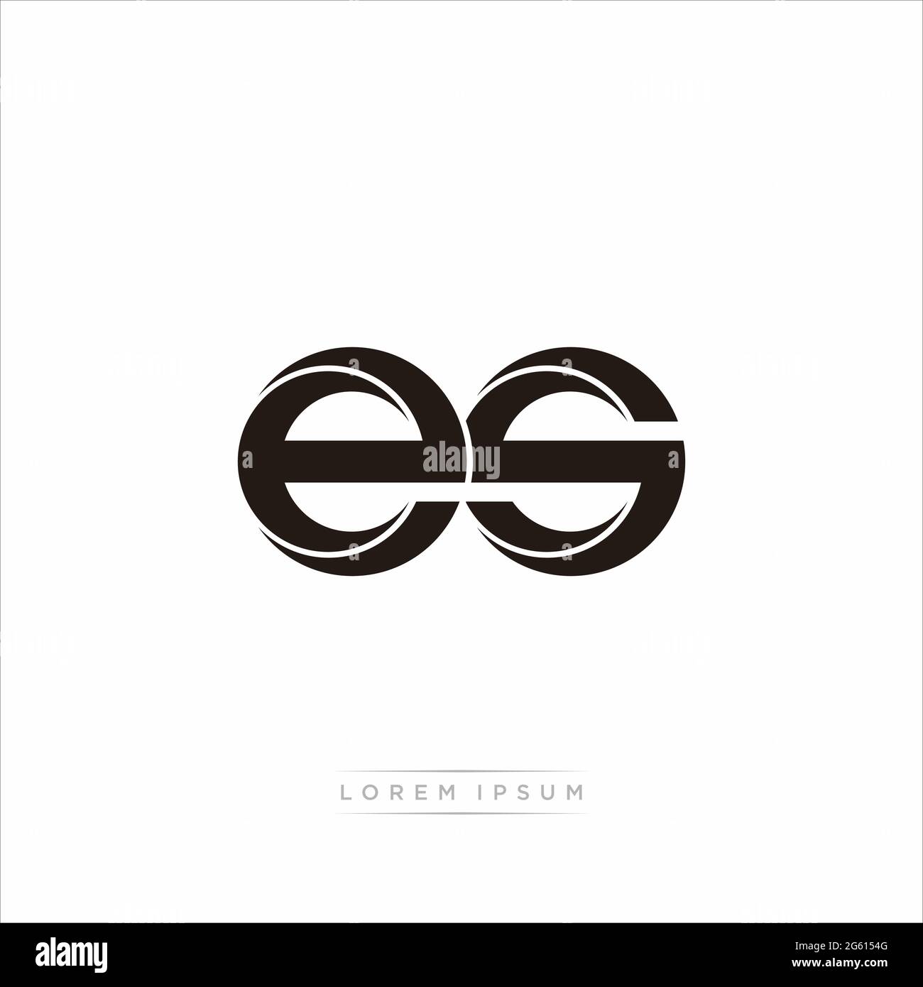 Initial Letter Split Lowercase Modern Monogram linked outline rounded logo isolated on white ...