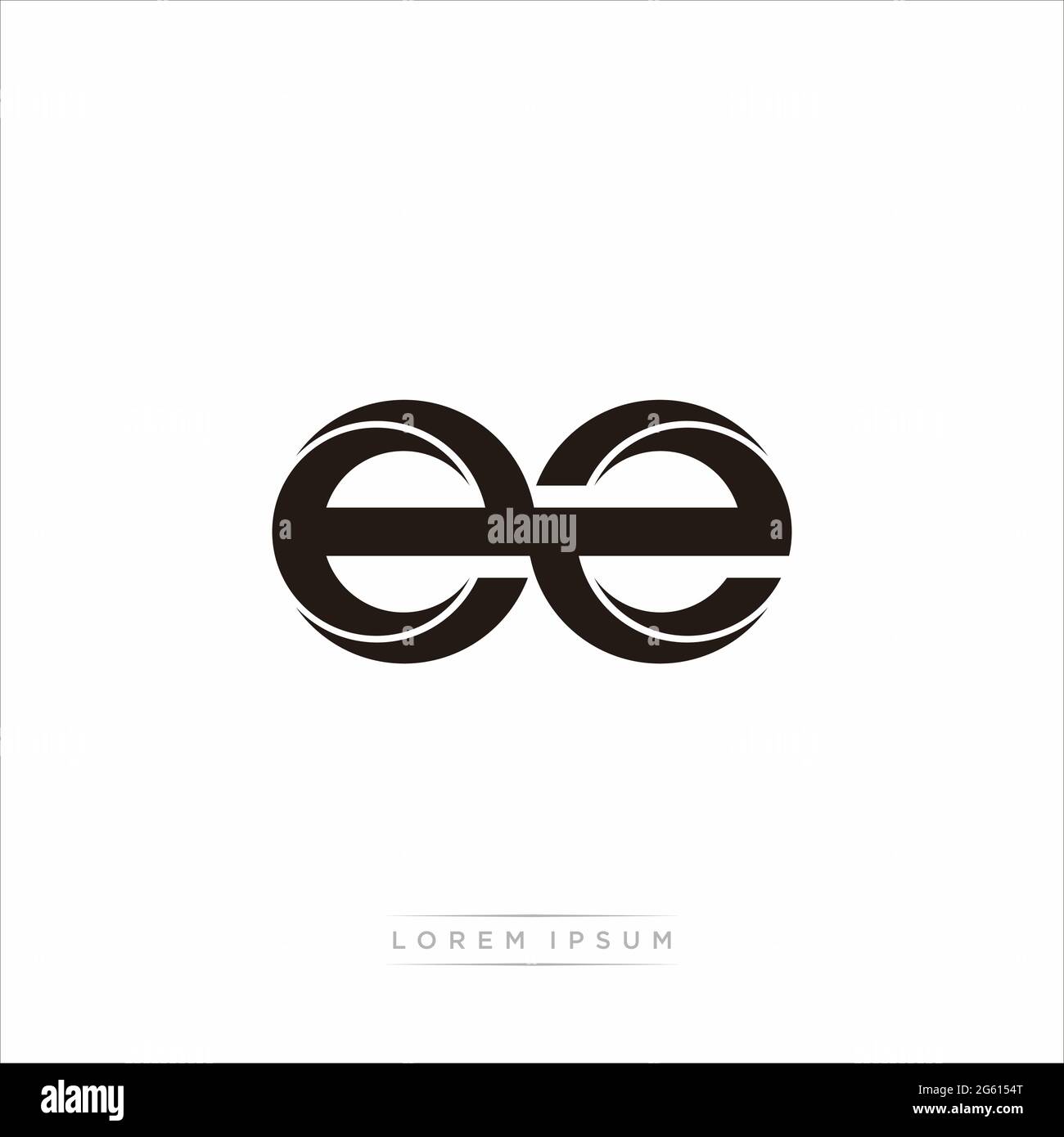 Initial Letter Split Lowercase Modern Monogram linked outline rounded ...