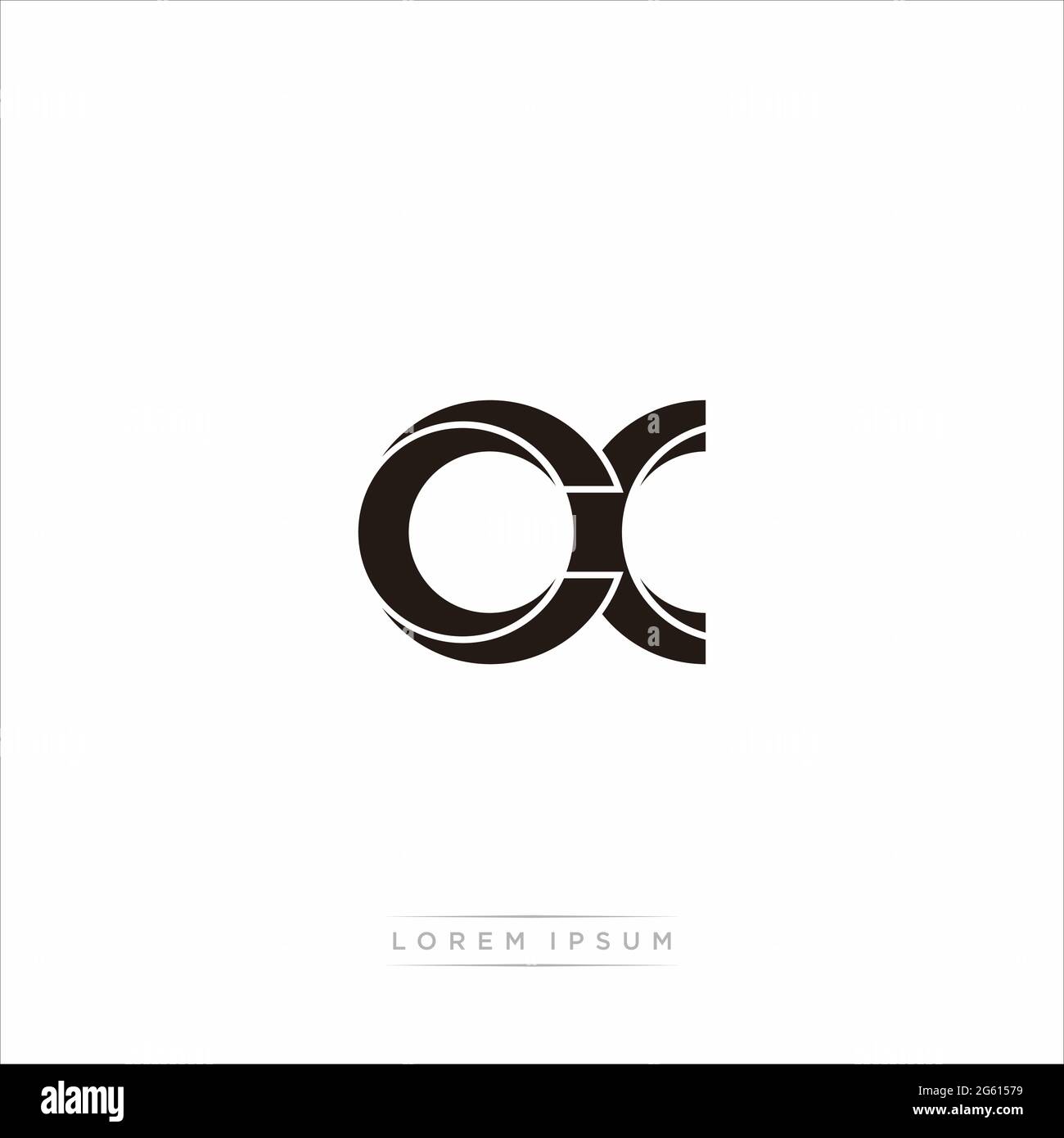 Initial Letter Split Lowercase Modern Monogram linked outline rounded logo isolated on white ...