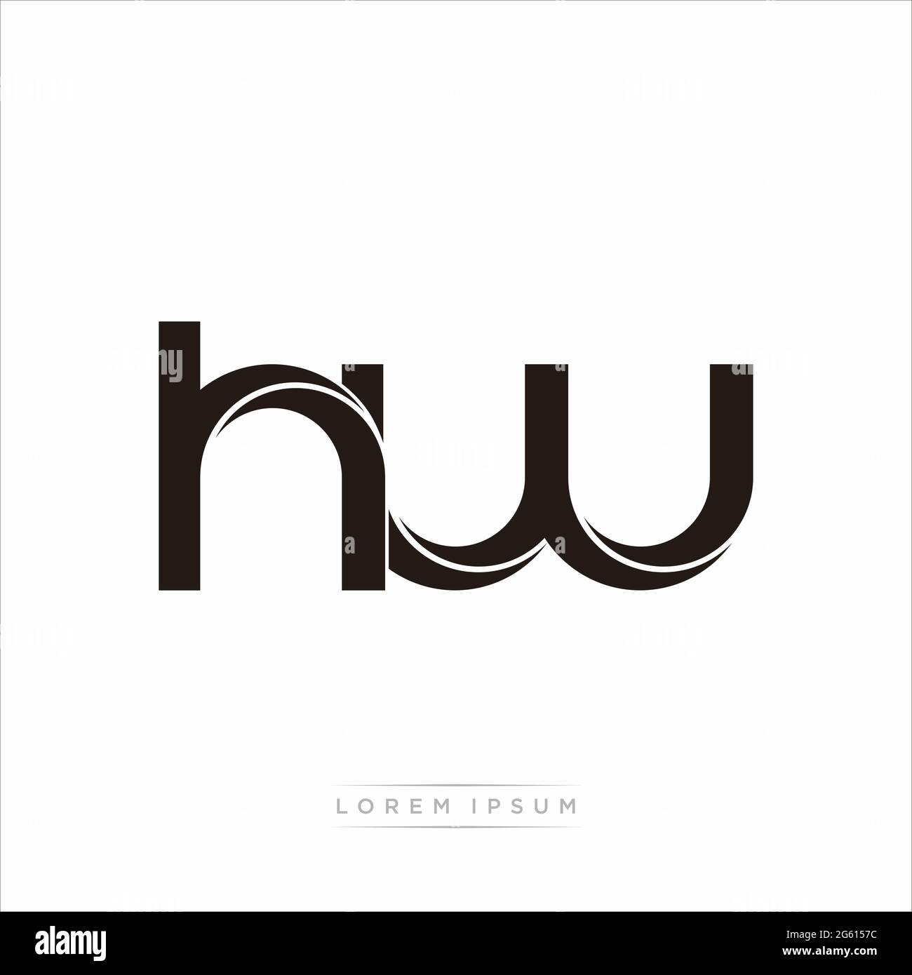 Initial Letter Split Lowercase Modern Monogram linked outline rounded logo isolated on white ...