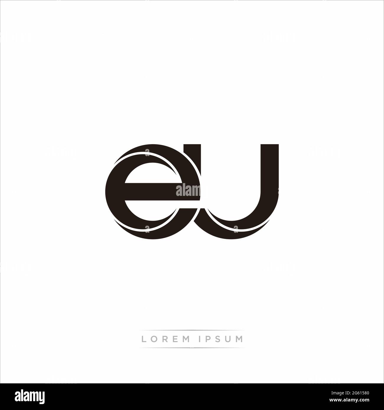 Initial Letter Split Lowercase Modern Monogram linked outline rounded ...