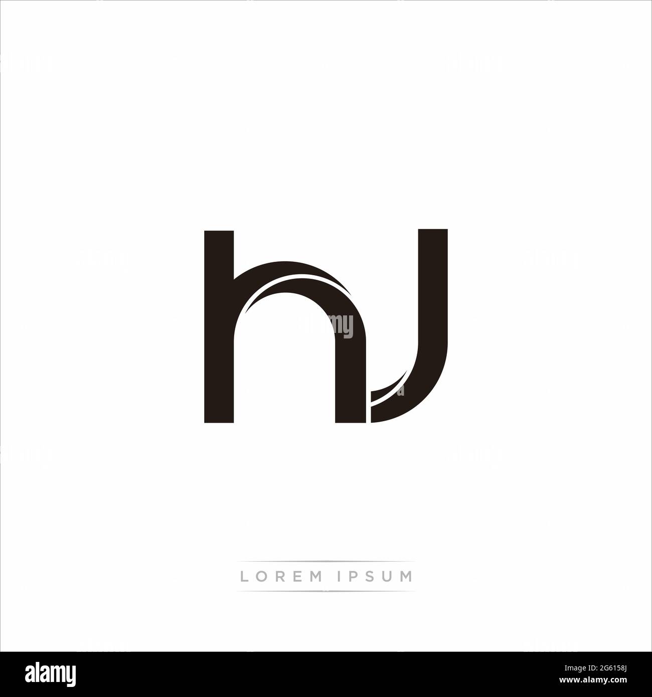Initial Letter Split Lowercase Modern Monogram linked outline rounded logo isolated on white ...