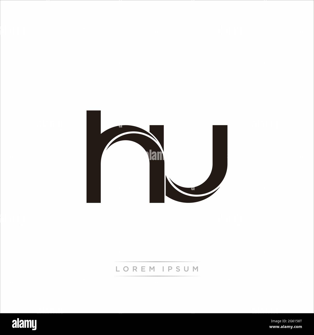 Initial Letter Split Lowercase Modern Monogram linked outline rounded logo isolated on white ...