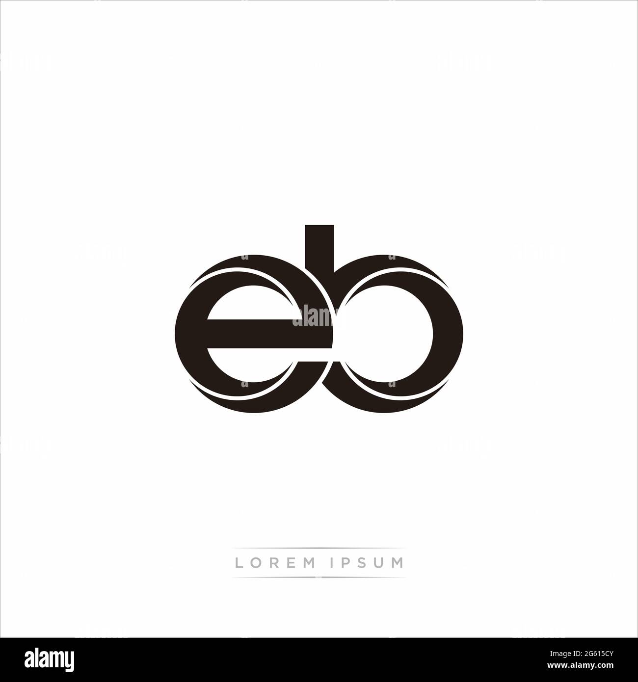 Initial Letter Split Lowercase Modern Monogram linked outline rounded logo isolated on white ...