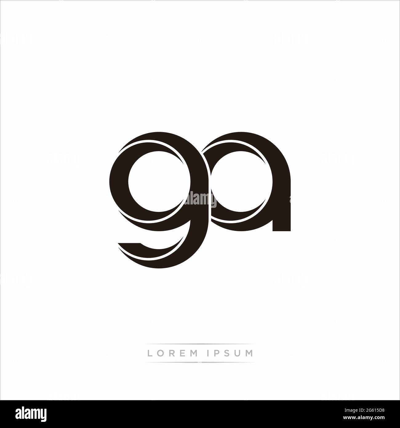 Initial Letter Split Lowercase Modern Monogram linked outline rounded logo isolated on white ...