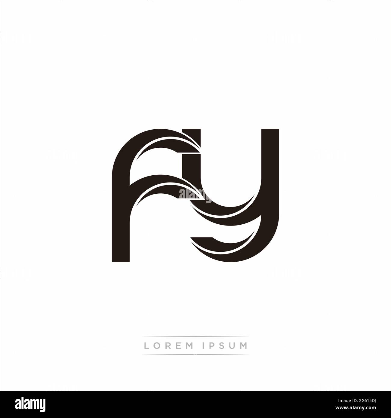 Initial Letter Split Lowercase Modern Monogram linked outline rounded logo isolated on white ...