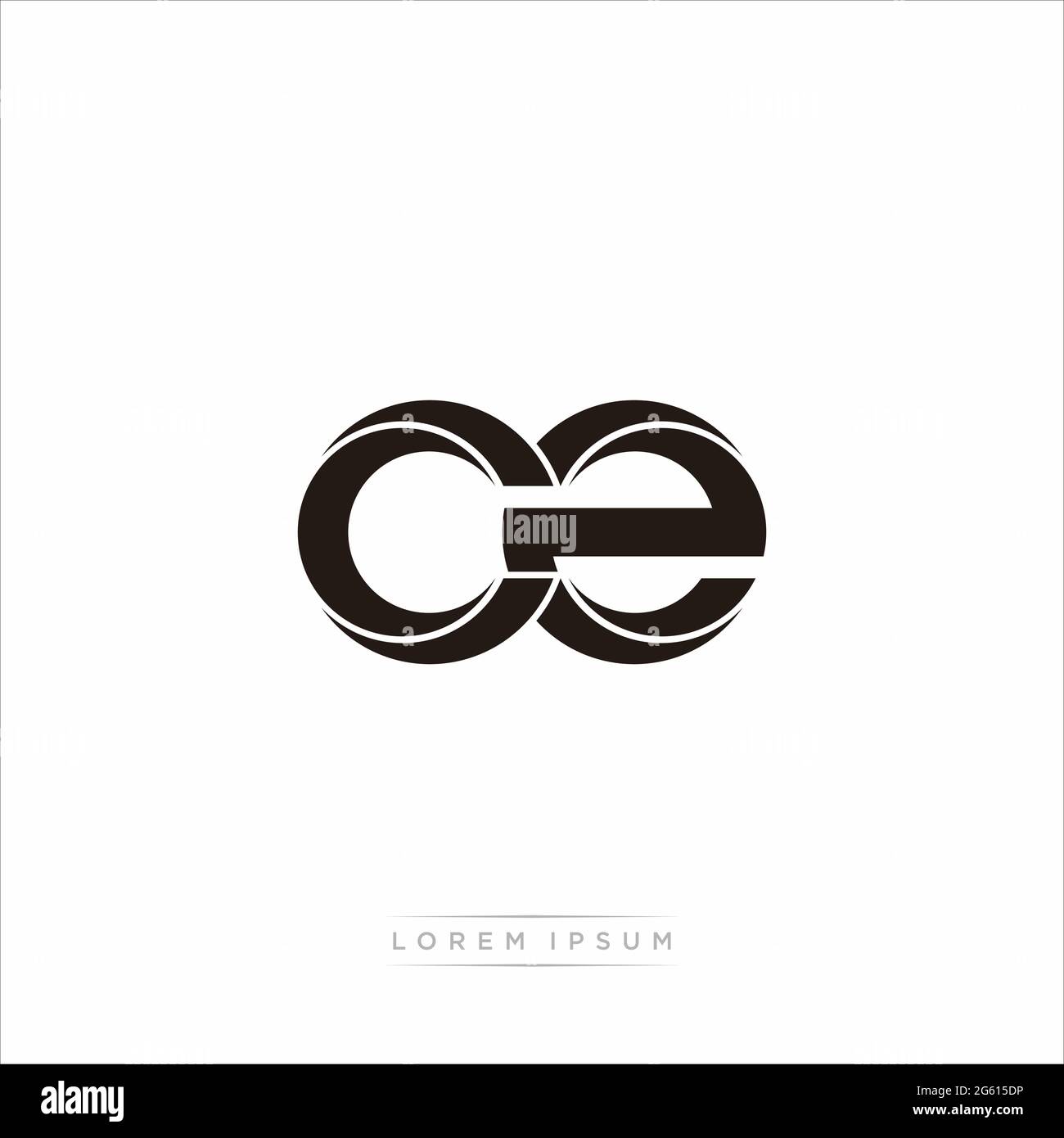 Initial Letter Split Lowercase Modern Monogram linked outline rounded logo isolated on white ...