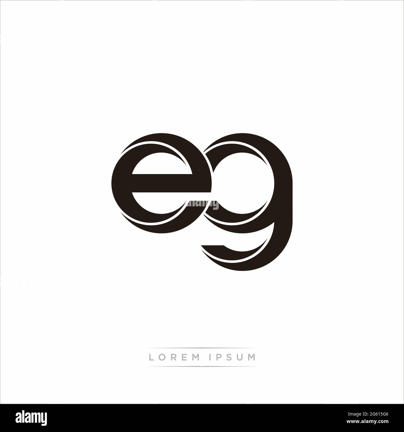 Initial Letter Split Lowercase Modern Monogram linked outline rounded logo isolated on white ...