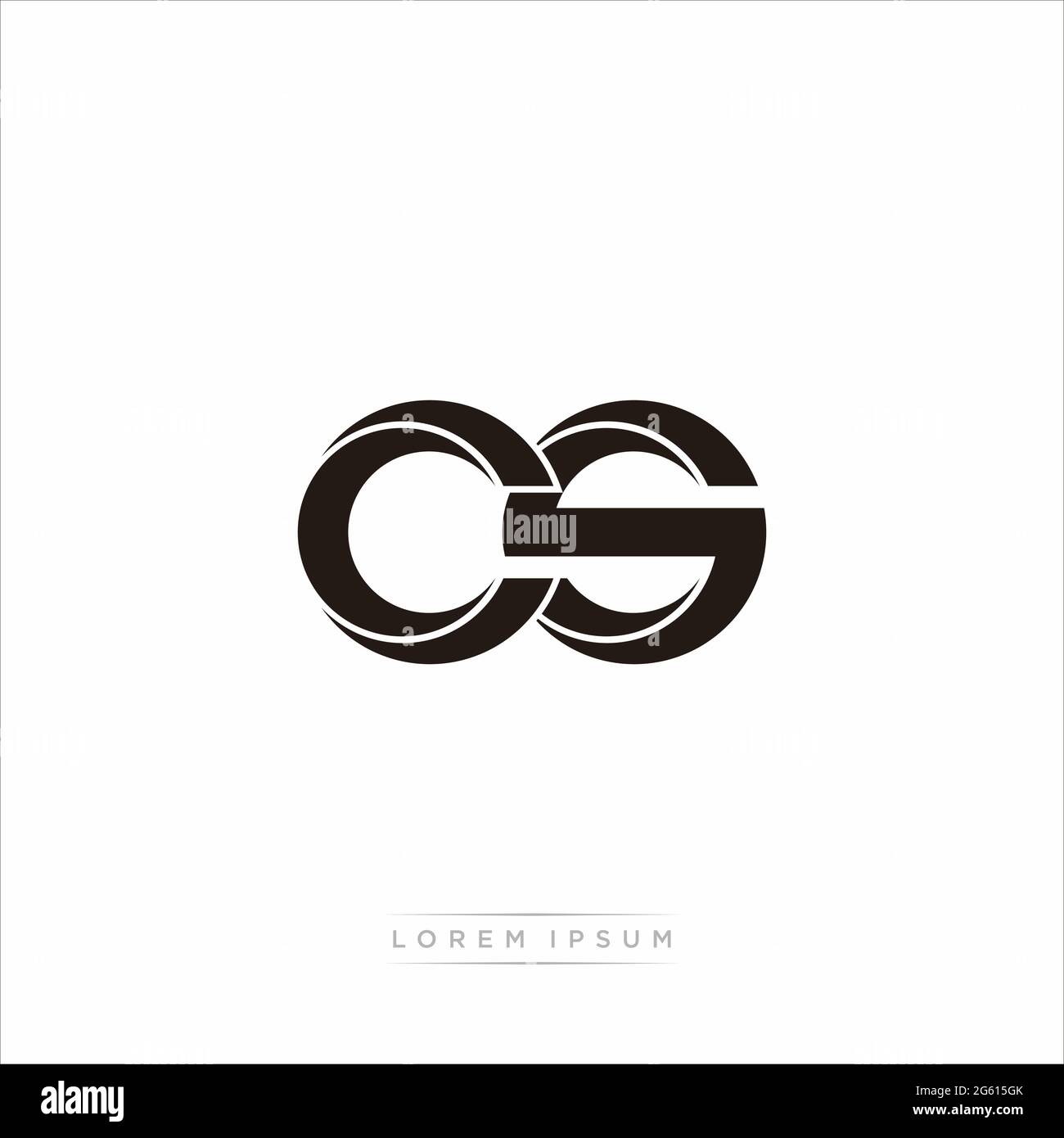 Initial Letter Split Lowercase Modern Monogram linked outline rounded logo isolated on white ...