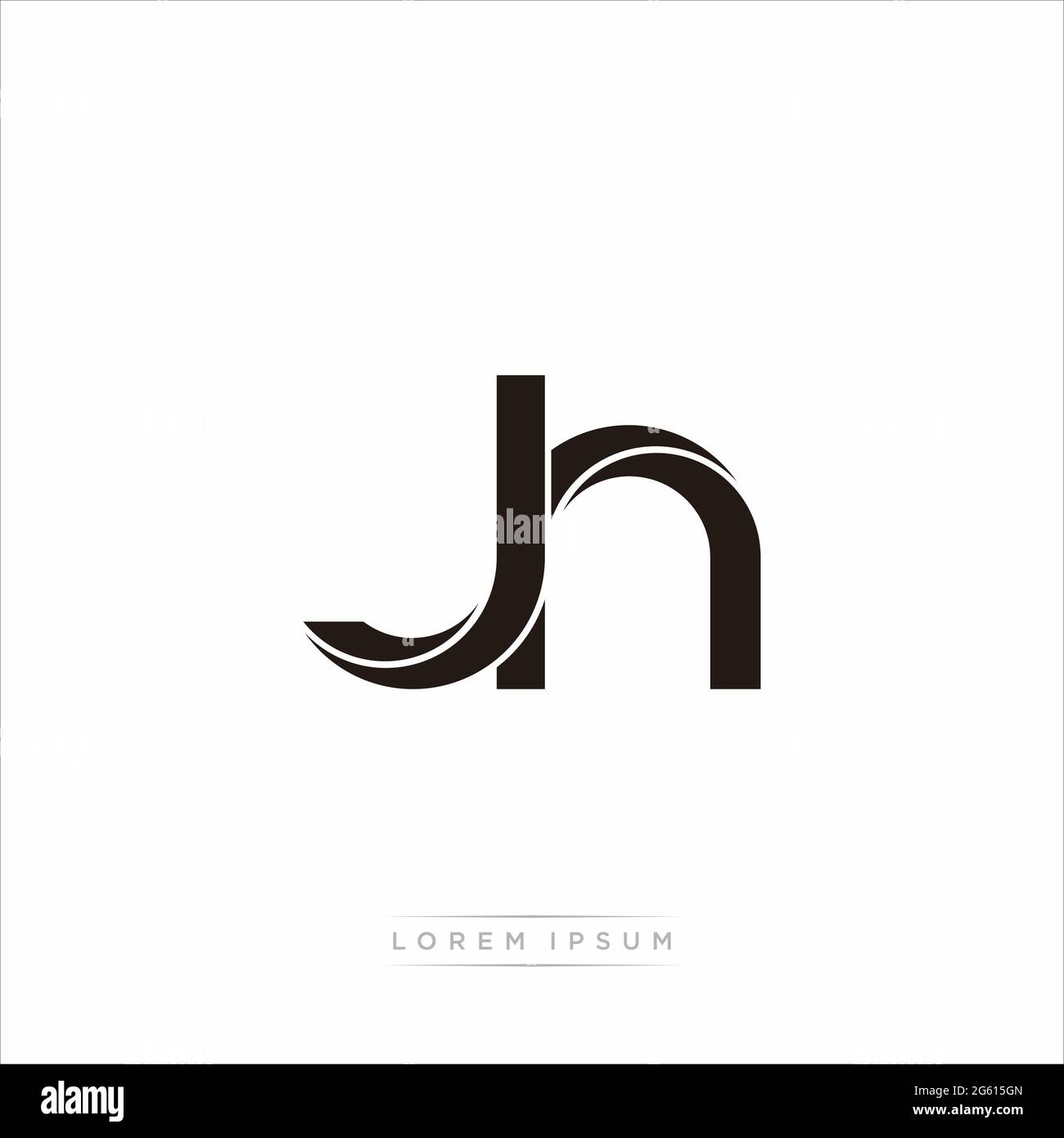 Initial Letter Split Lowercase Modern Monogram linked outline rounded logo isolated on white ...