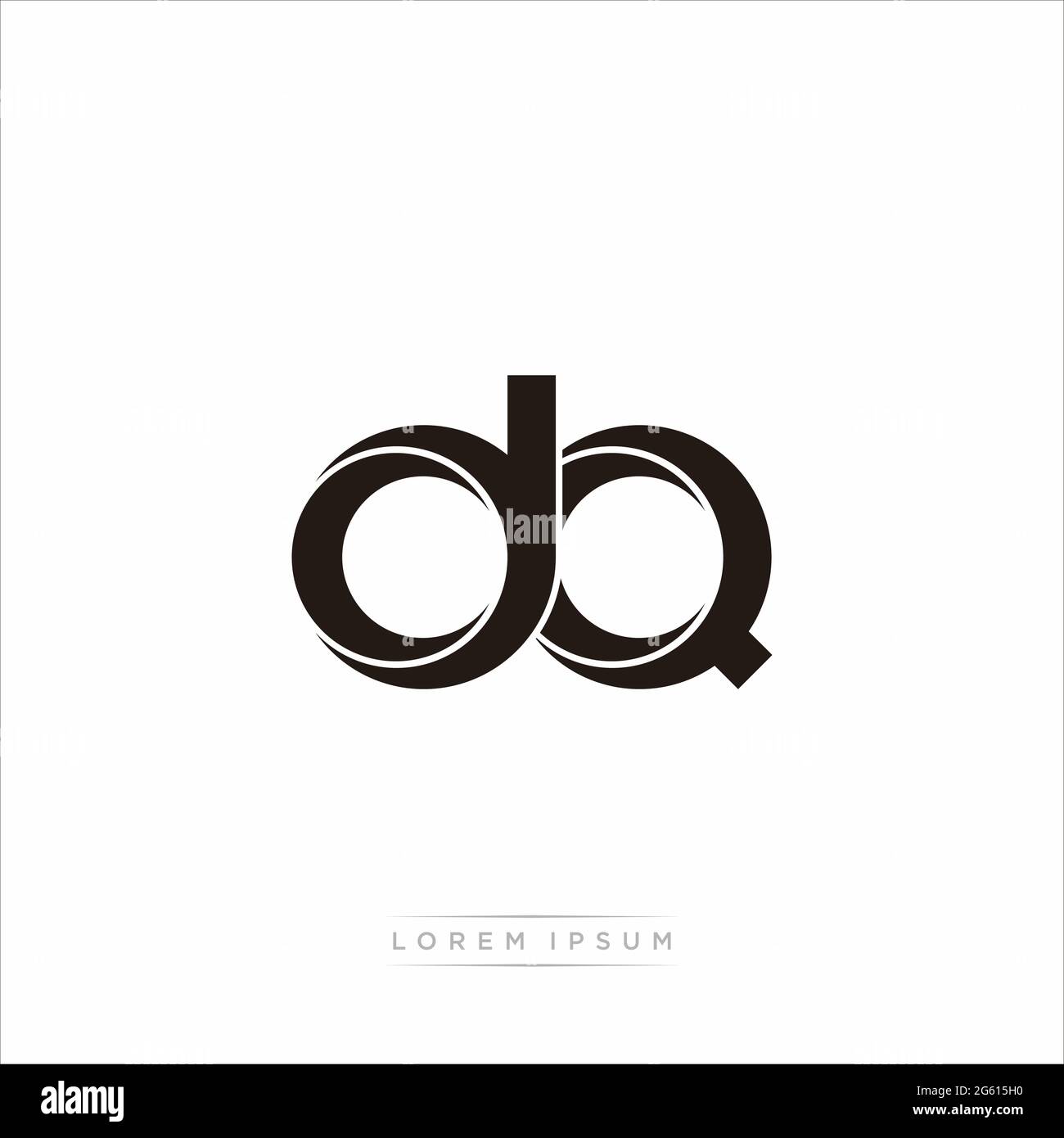 Initial Letter Split Lowercase Modern Monogram linked outline rounded logo isolated on white ...