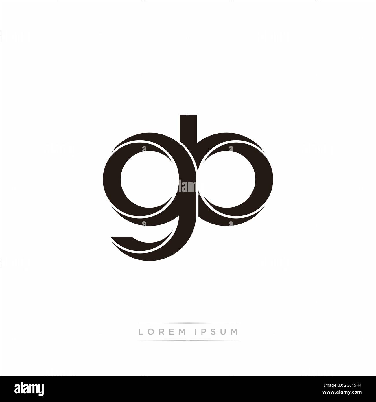 Initial Letter Split Lowercase Modern Monogram linked outline rounded logo isolated on white ...