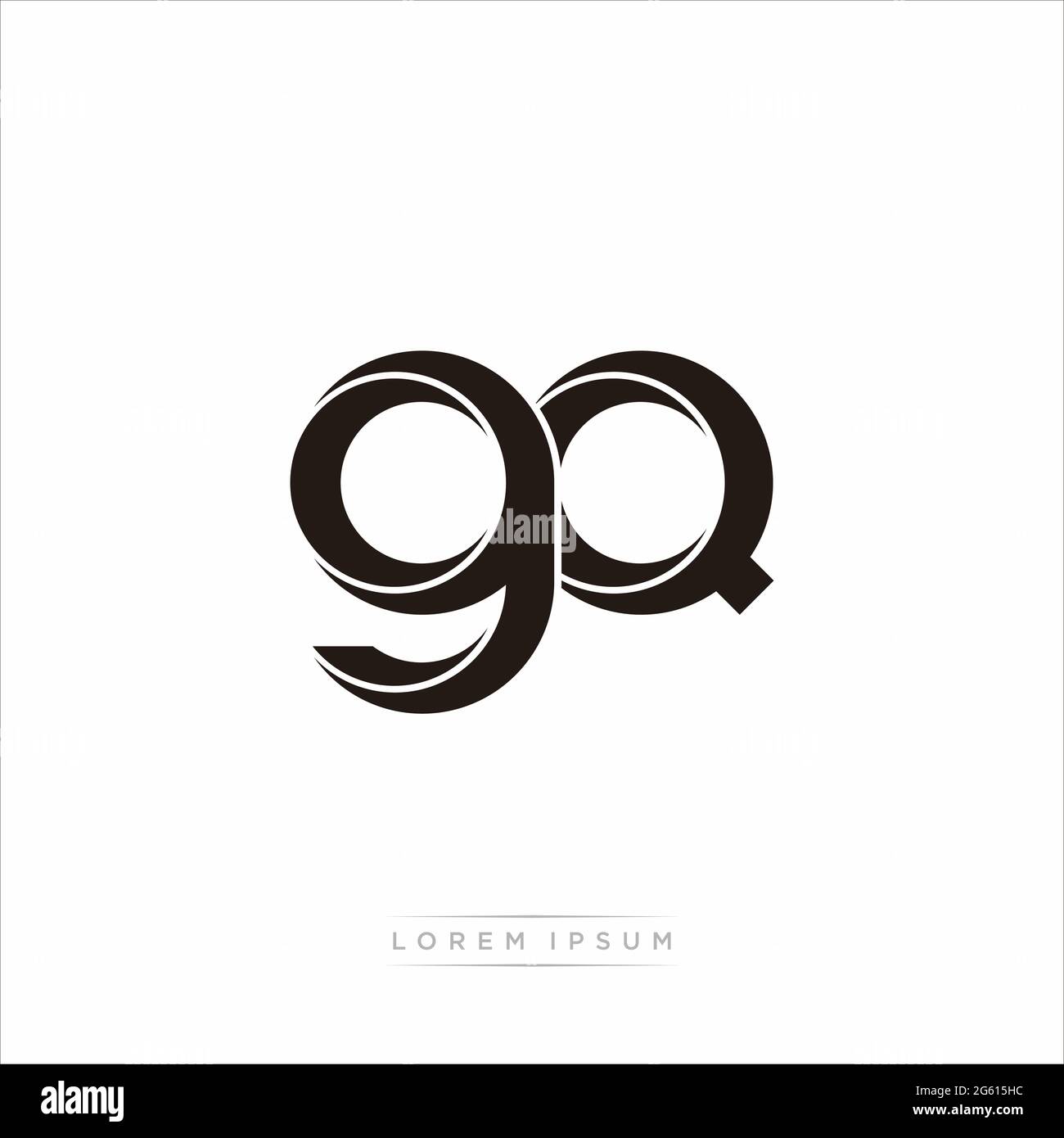 Initial Letter Split Lowercase Modern Monogram linked outline rounded logo isolated on white ...