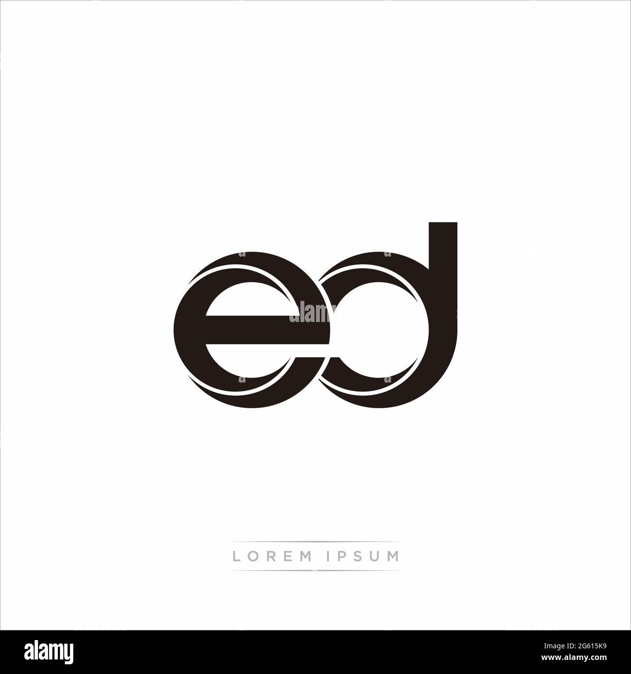 Initial Letter Split Lowercase Modern Monogram linked outline rounded logo isolated on white ...