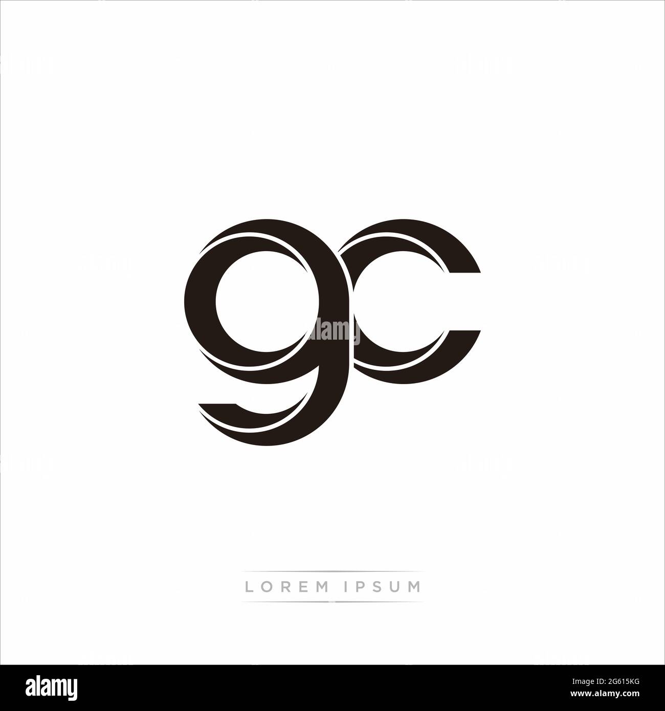 Initial Letter Split Lowercase Modern Monogram linked outline rounded logo isolated on white ...