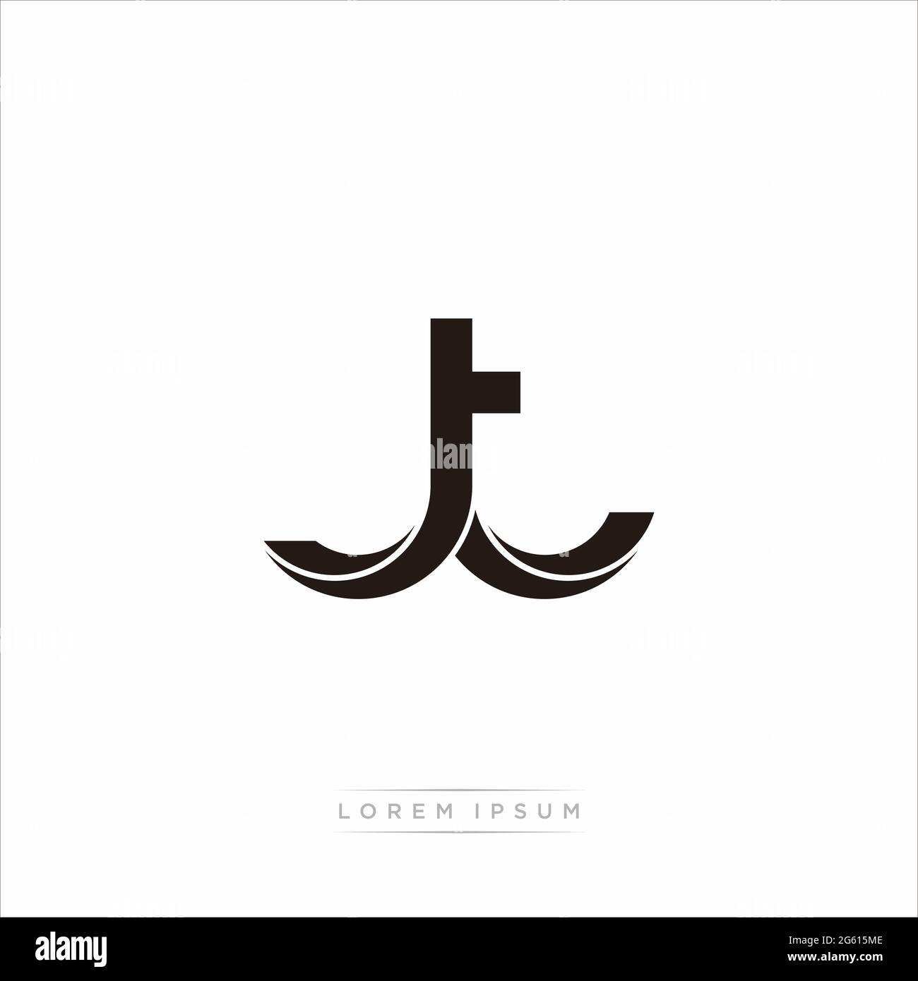 Initial Letter Split Lowercase Modern Monogram linked outline rounded ...