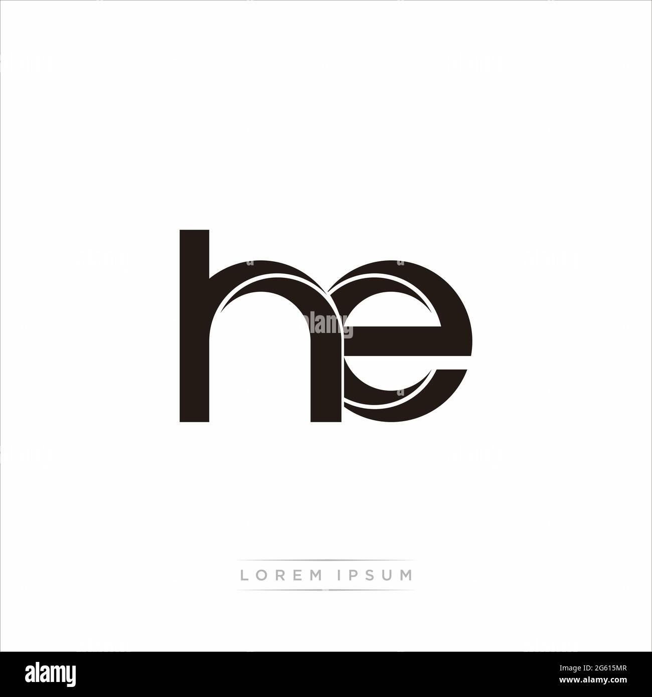 Initial Letter Split Lowercase Modern Monogram linked outline rounded logo isolated on white ...