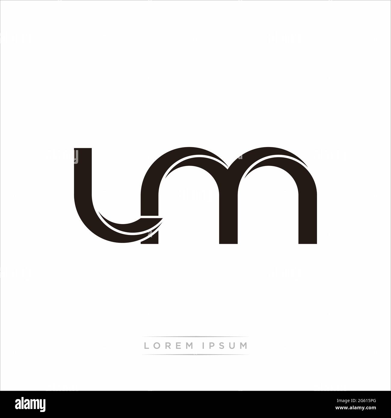 Initial Letter Split Lowercase Modern Monogram linked outline rounded logo isolated on white ...
