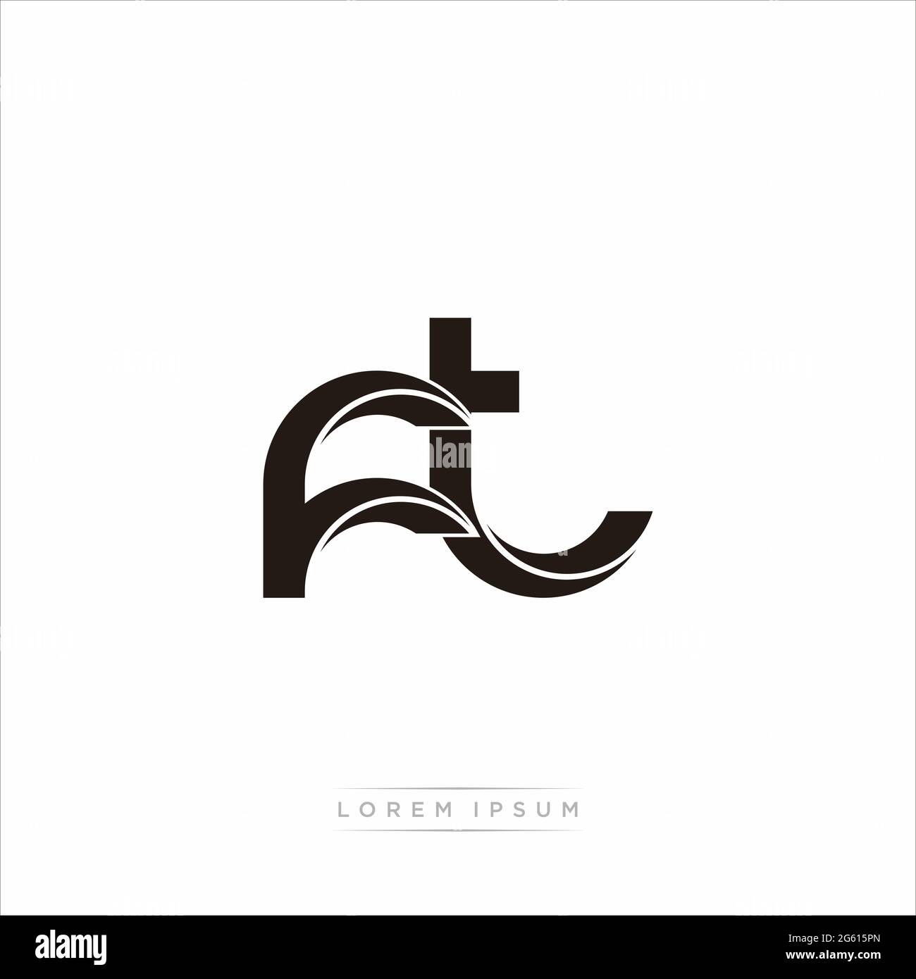 Initial Letter Split Lowercase Modern Monogram linked outline rounded logo isolated on white ...