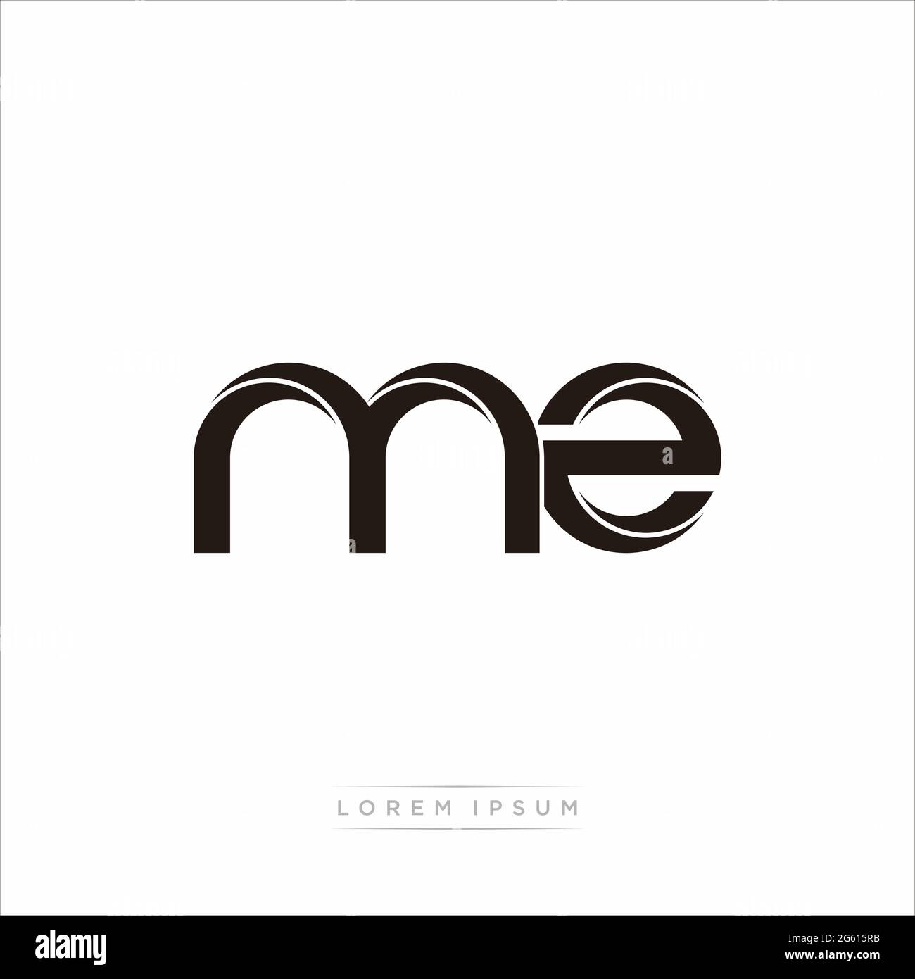 Initial Letter Split Lowercase Modern Monogram linked outline rounded logo isolated on white ...