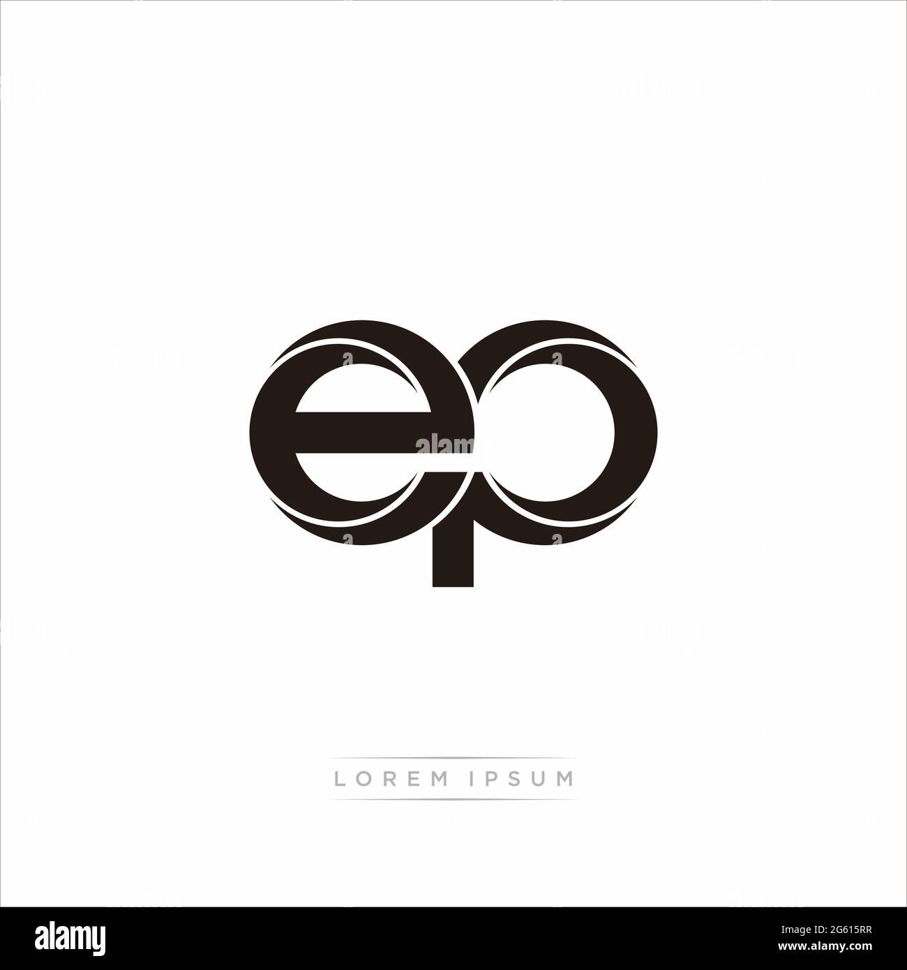 Initial Letter Split Lowercase Modern Monogram linked outline rounded ...