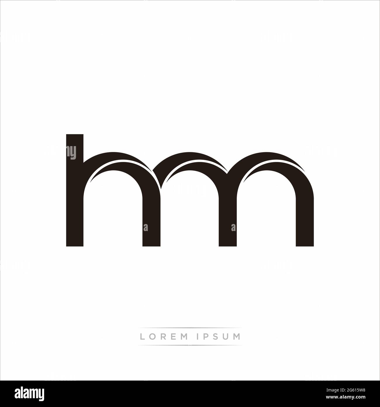 Initial Letter Split Lowercase Modern Monogram linked outline rounded logo isolated on white ...