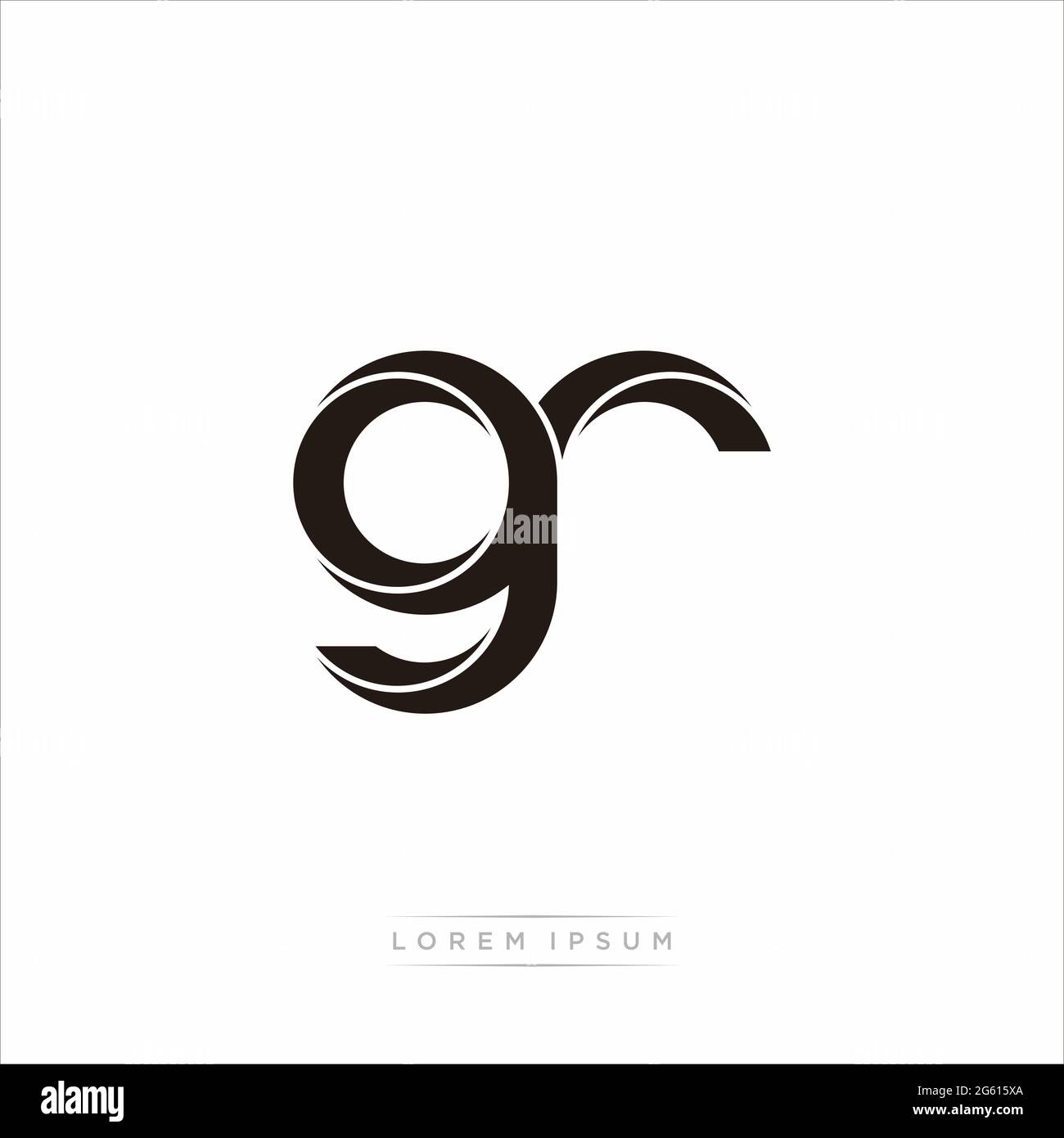 Initial Letter Split Lowercase Modern Monogram linked outline rounded logo isolated on white ...
