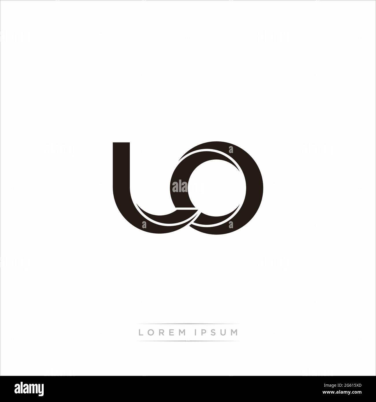 Initial Letter Split Lowercase Modern Monogram linked outline rounded logo isolated on white ...